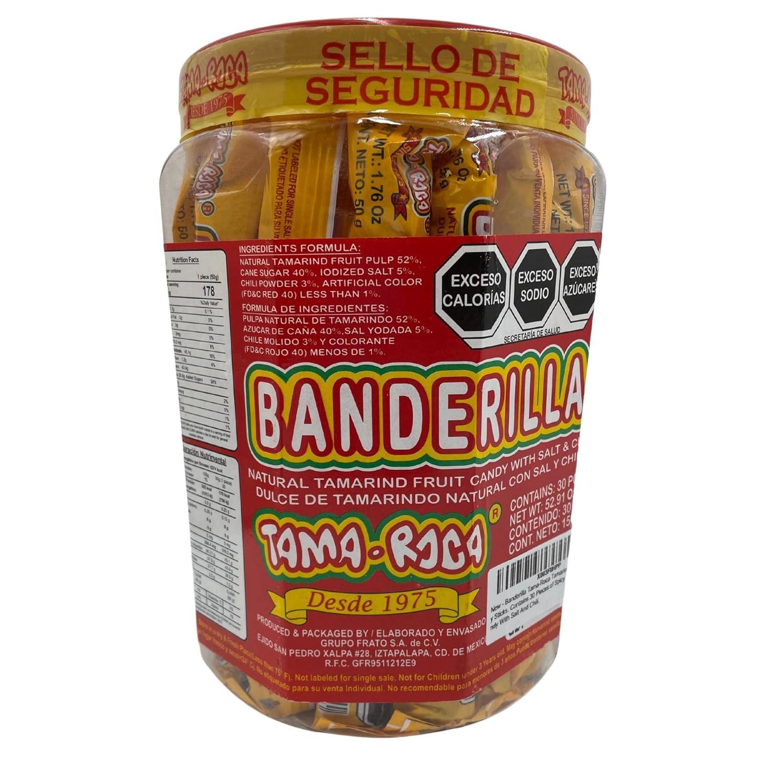 Banderilla Tama-Roca Tamarindo Mexican Candy Sticks - Spicy Tamarind ...