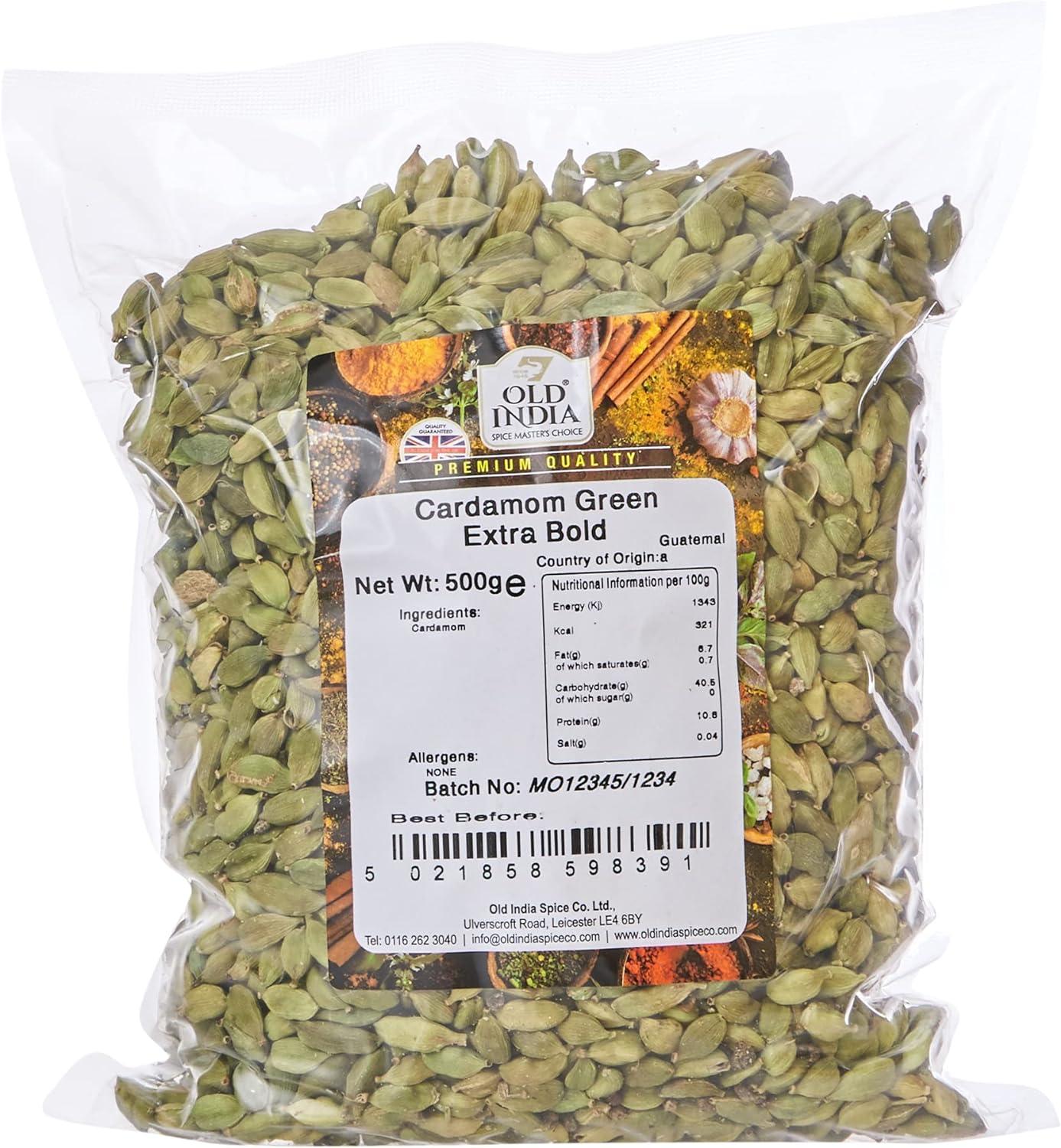 Old India Cardamom Green Extra Bold 500g - Premium Quality Spice for ...