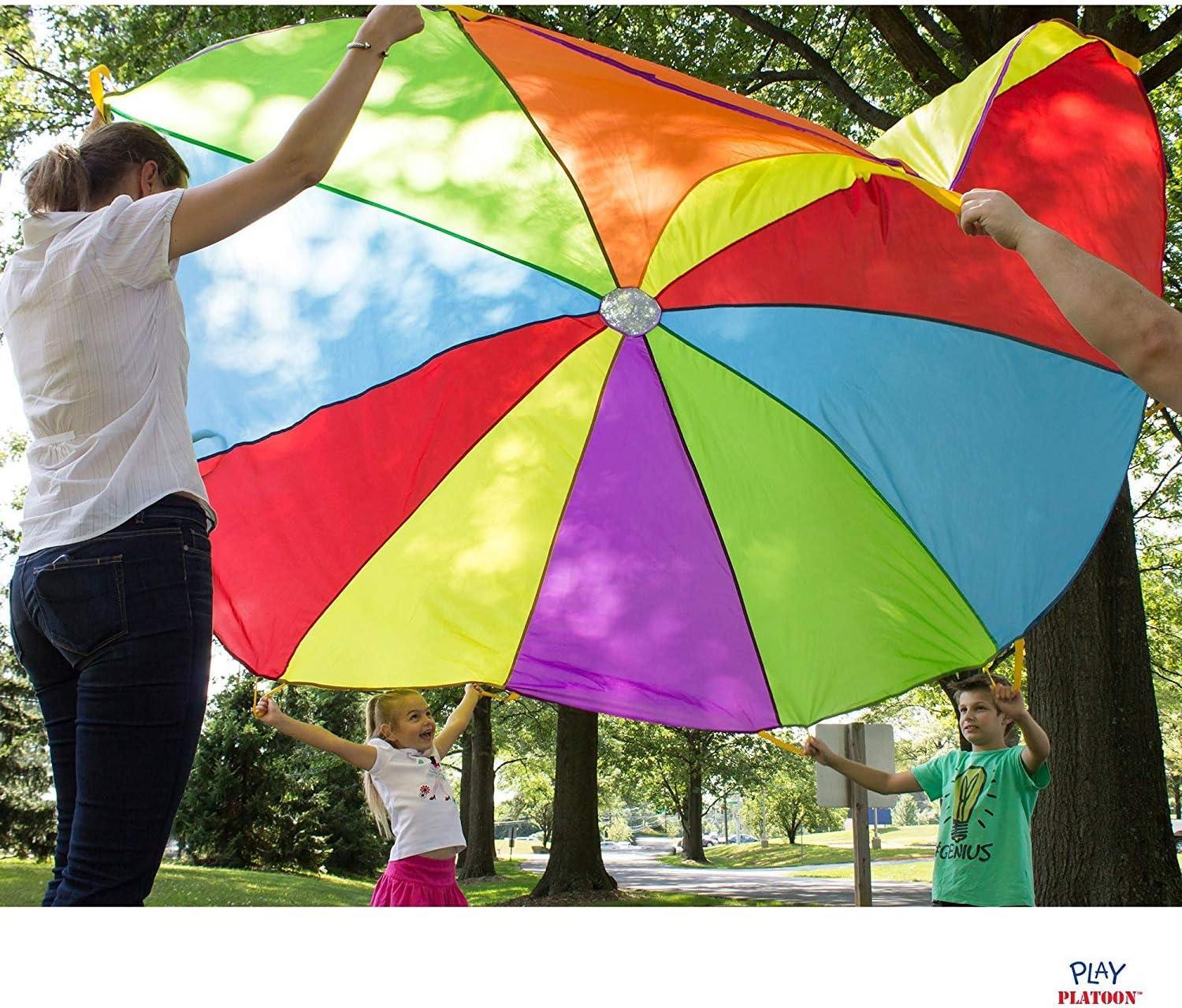Play Platoon 10-Foot Kids Parachute with 10 Handles - Multicolored ...
