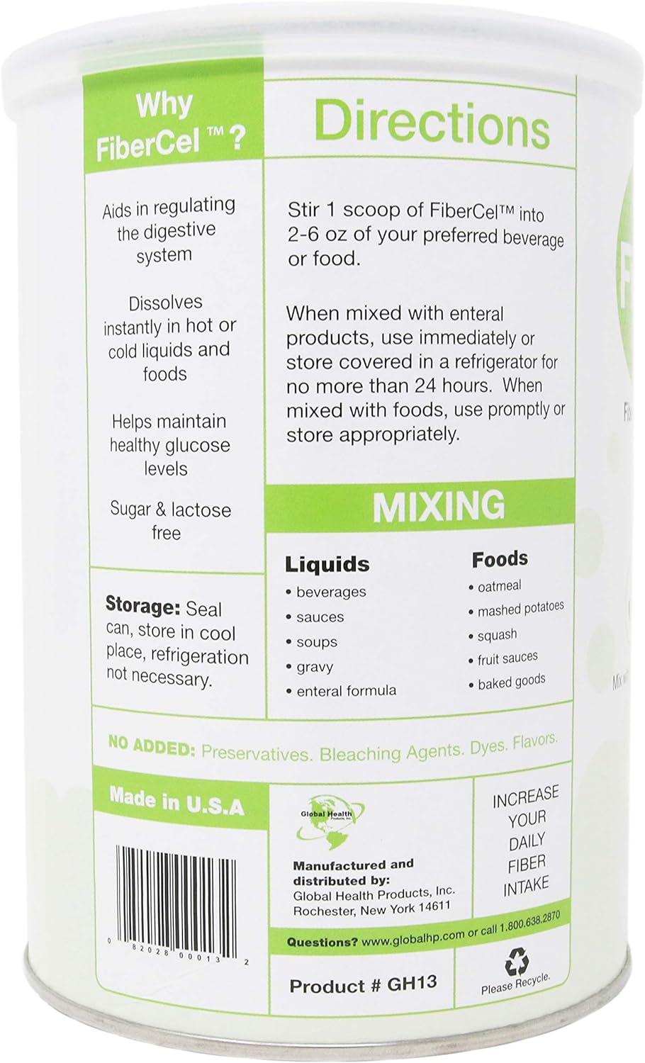 FiberCel Unflavored Fiber Powder 12oz - Boost Digestive Health and ...