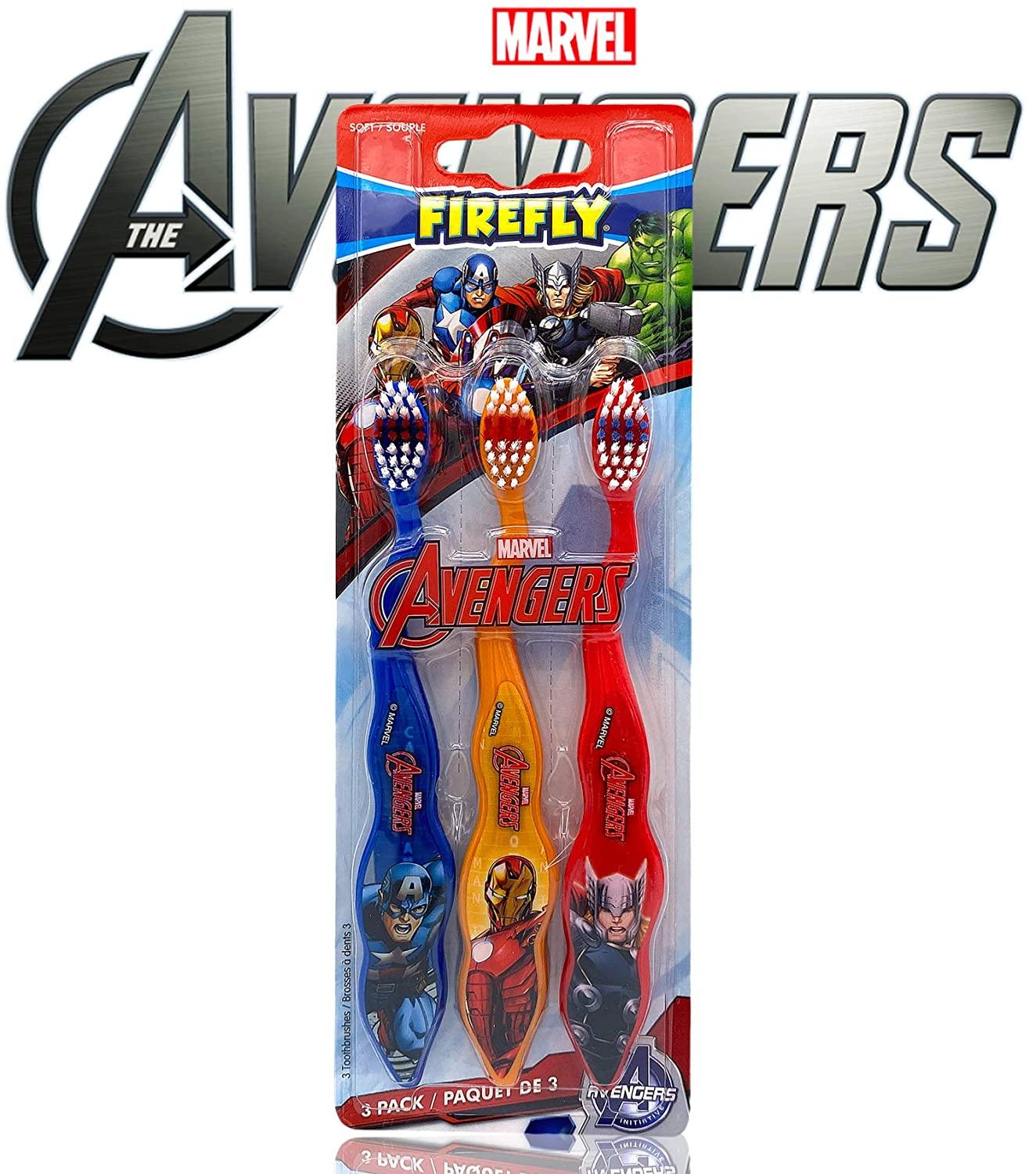 Firefly Marvel Avengers Superheroes Soft Bristle Toothbrush Set - 3 ...