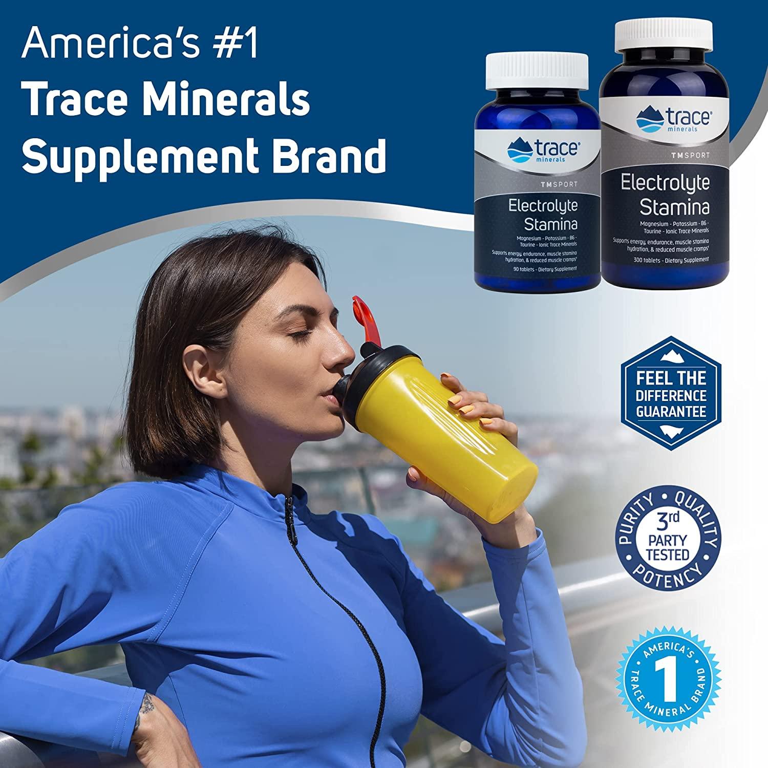 Trace Minerals Electrolyte Stamina Tablets Magnesium Potassium to Boost ...