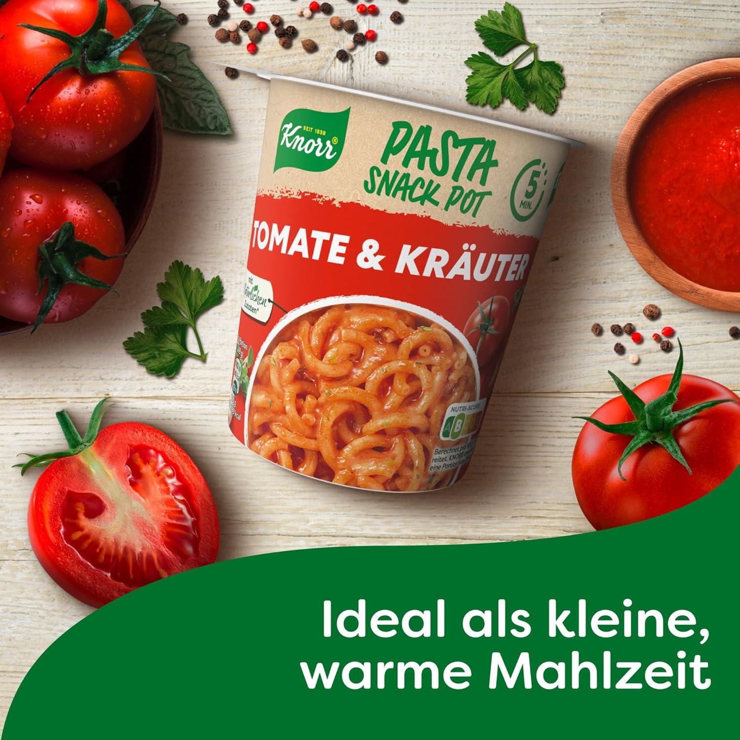 Knorr Pasta Snack Pot Tomato & Herbs - Instant Noodles Ready in 5 ...