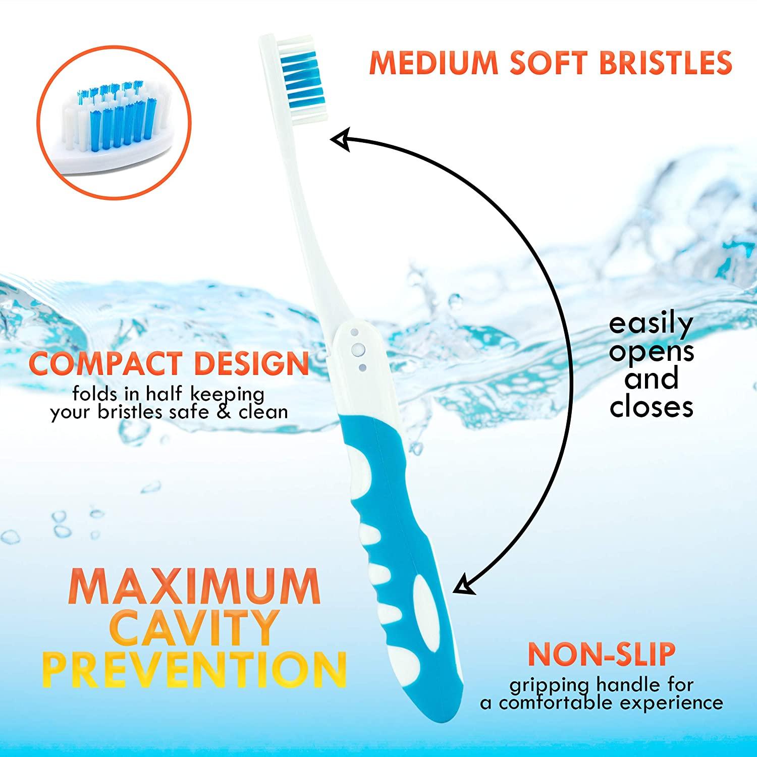 Lingito Travel Folding Toothbrush 6 Pack - Camping Toothbrush Bulk ...