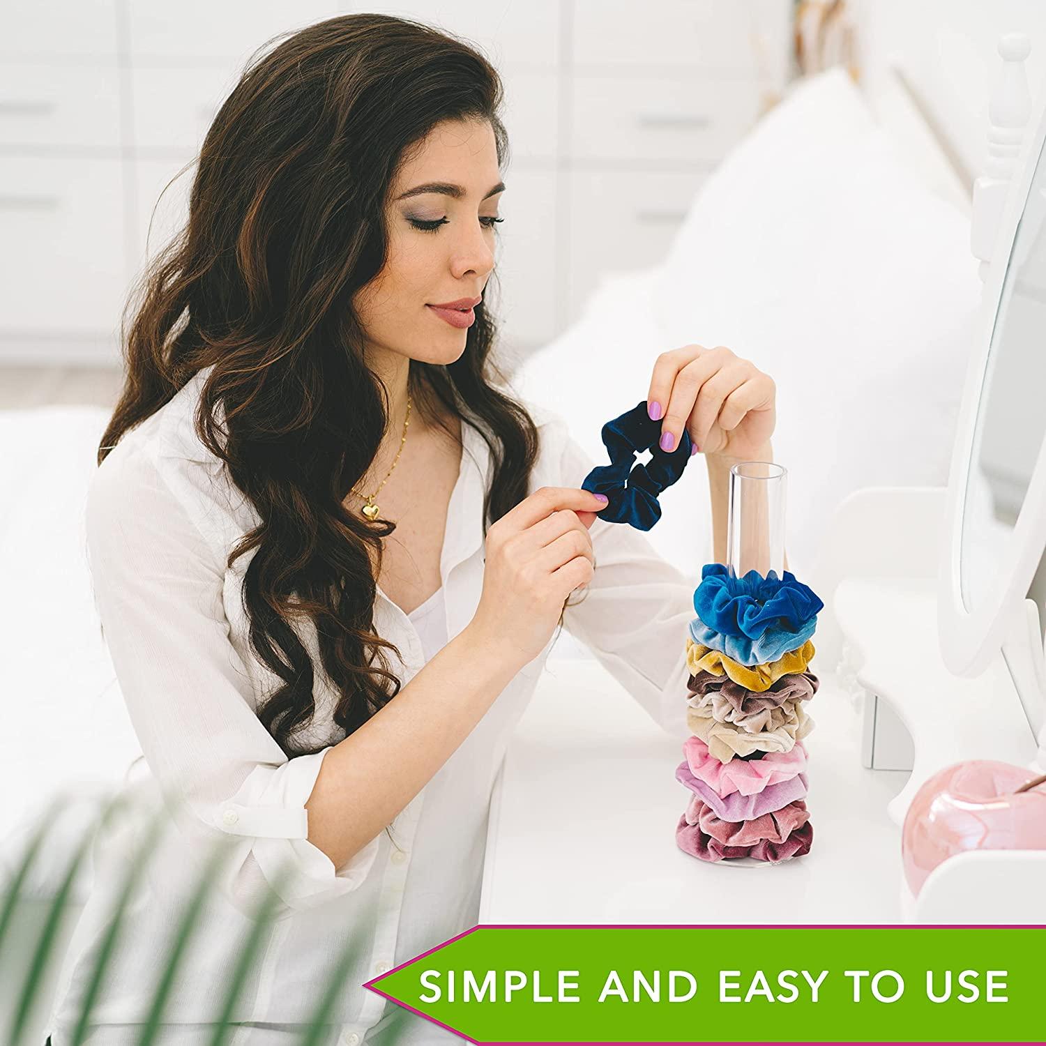 Clear Acrylic Strawbre Scrunchie Holder Stand Organizer - Hair Tie ...