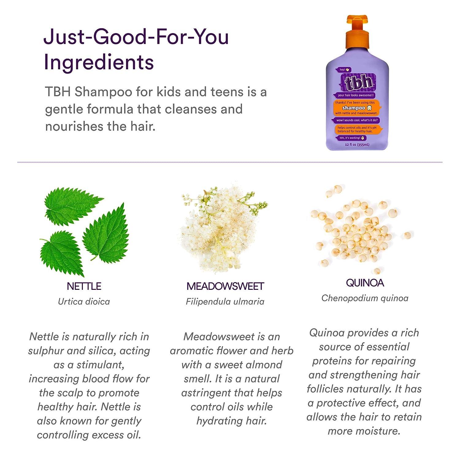 TBH Teen and Kids Shampoo - 12 oz | Sulfate & Paraben Free Tween and ...