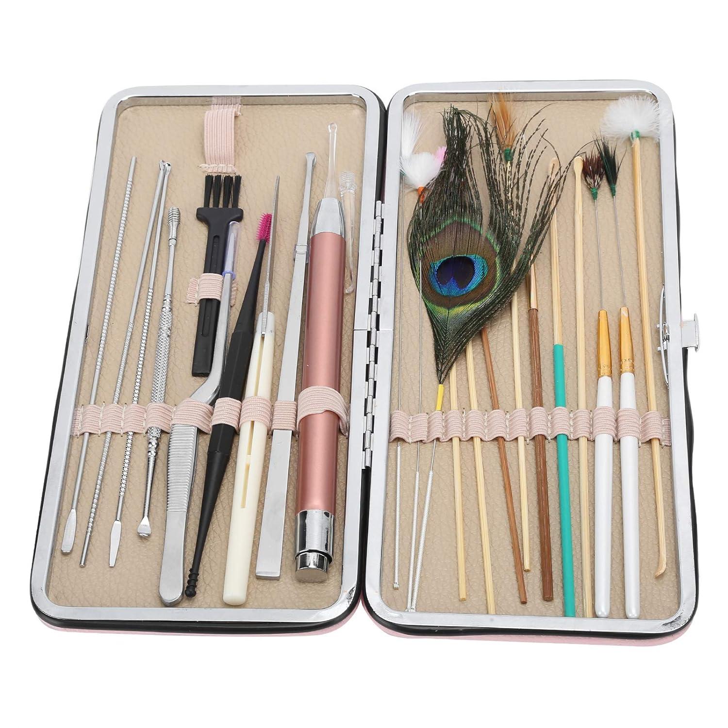 Double Ended Ear Pick Set with Ear Powder for Effective Ear Wax Removal ...