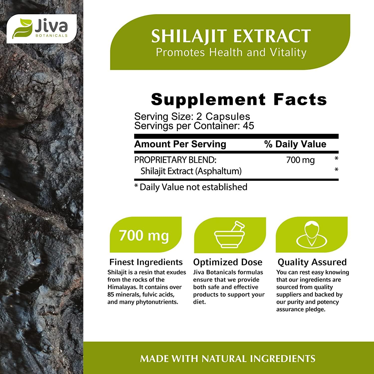Jiva Botanicals Shilajit Capsules with Fulvic Acid - 90 Capsules | Buy ...