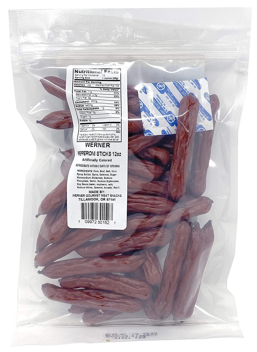 Werner Gourmet Meat Snacks Pepperoni Mini Sticks - 12 oz: Premium Snack ...