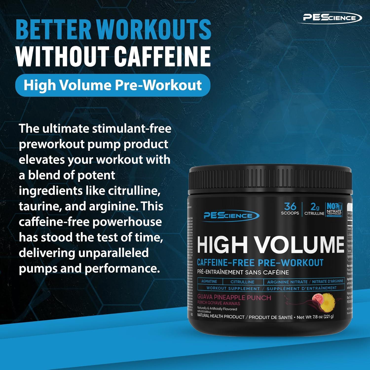 PEScience High Volume Pre Workout Powder with L Arginine Nitrate Guava ...