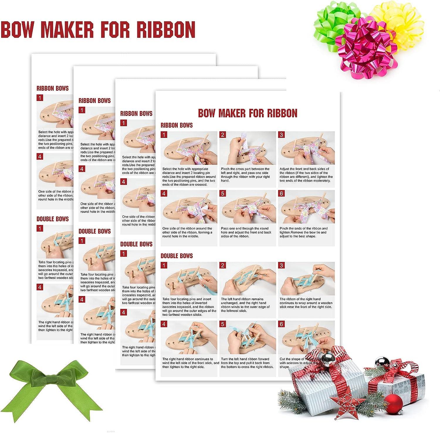 Wooden Bow Maker Tool for Holiday Wreaths & Crafts - Double-Sided ...
