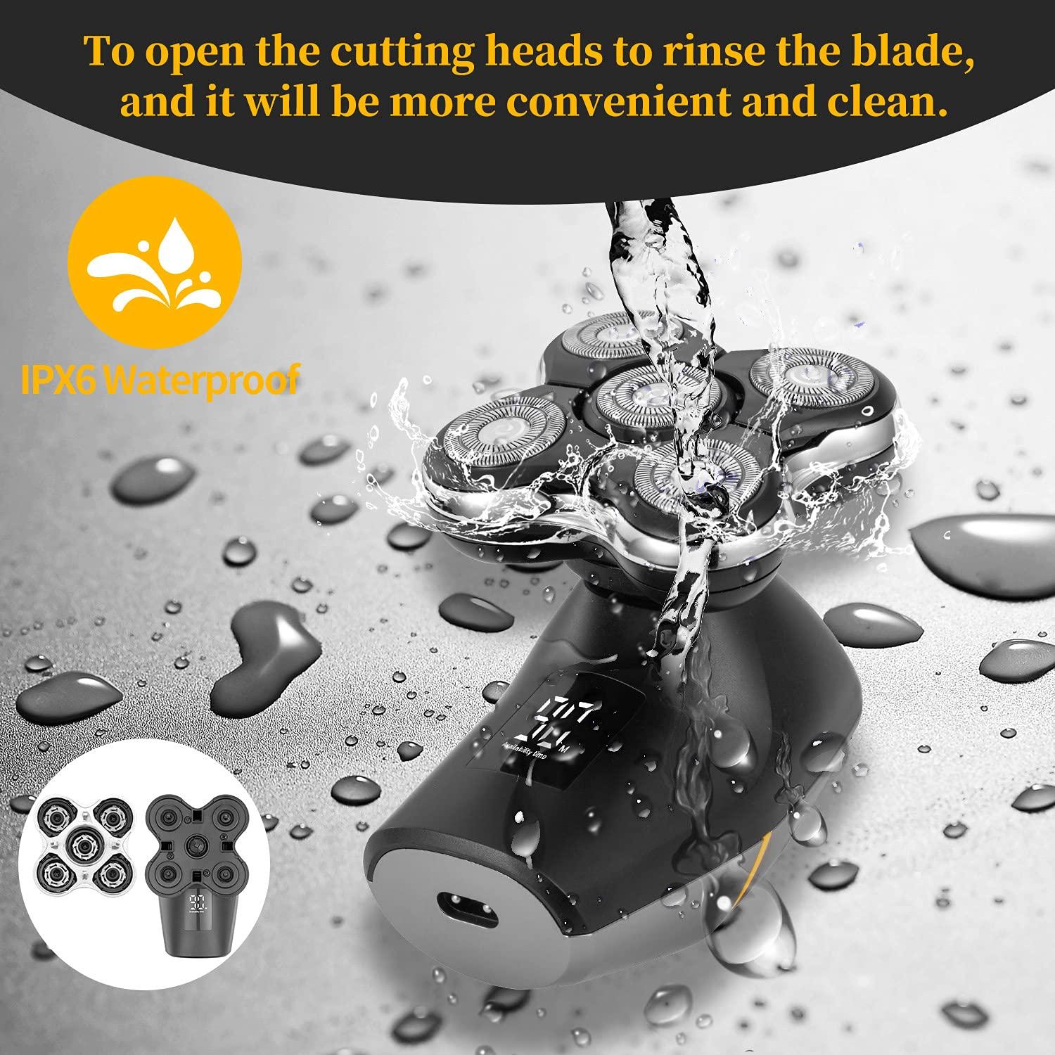 5-in-1 Electric Razor for Bald Men - Multifunctional Head Shaver ...