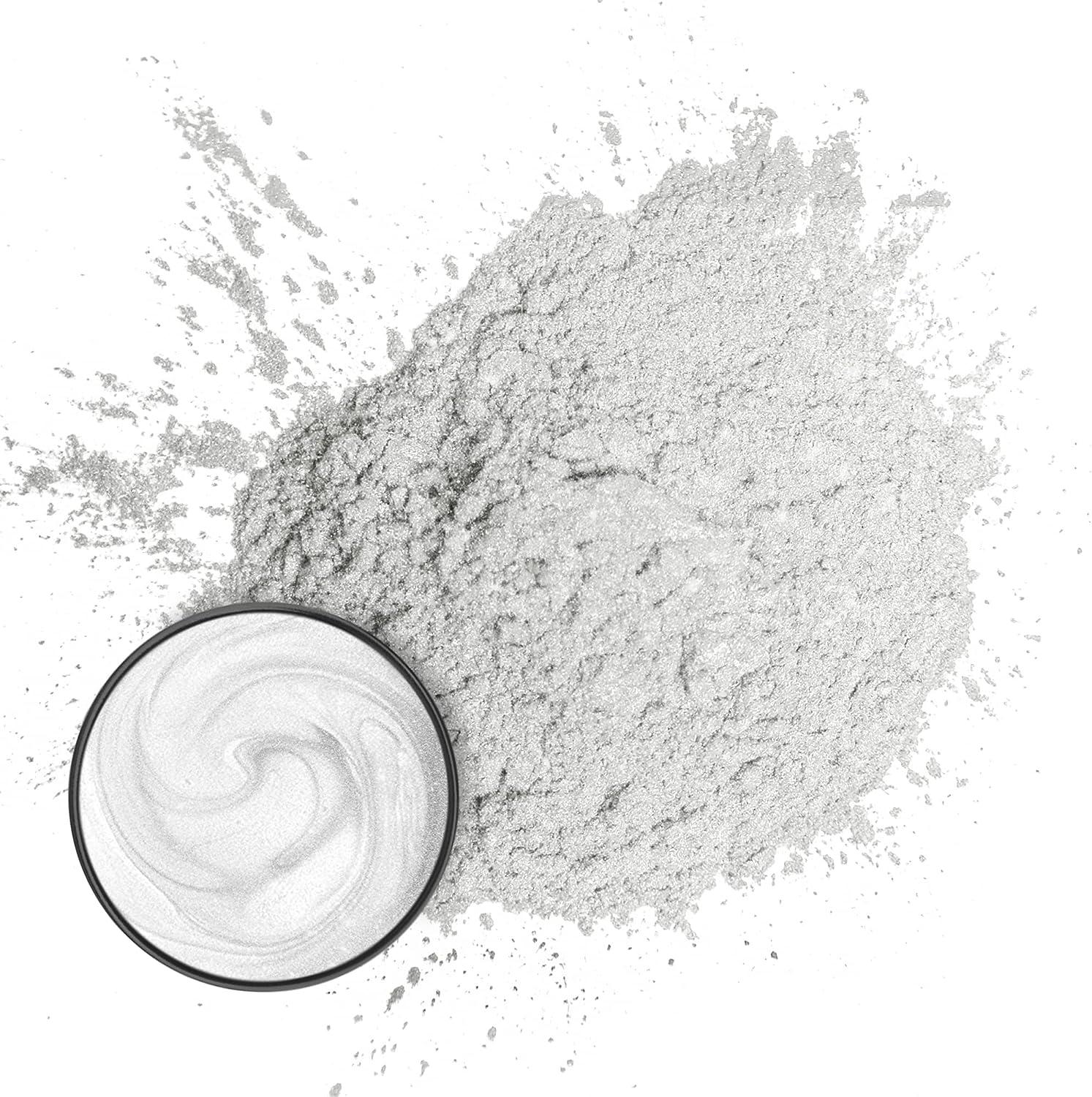 FIRE DOTS Pearl White Mica Powder - 100g Jar for Epoxy Resin & Soap ...