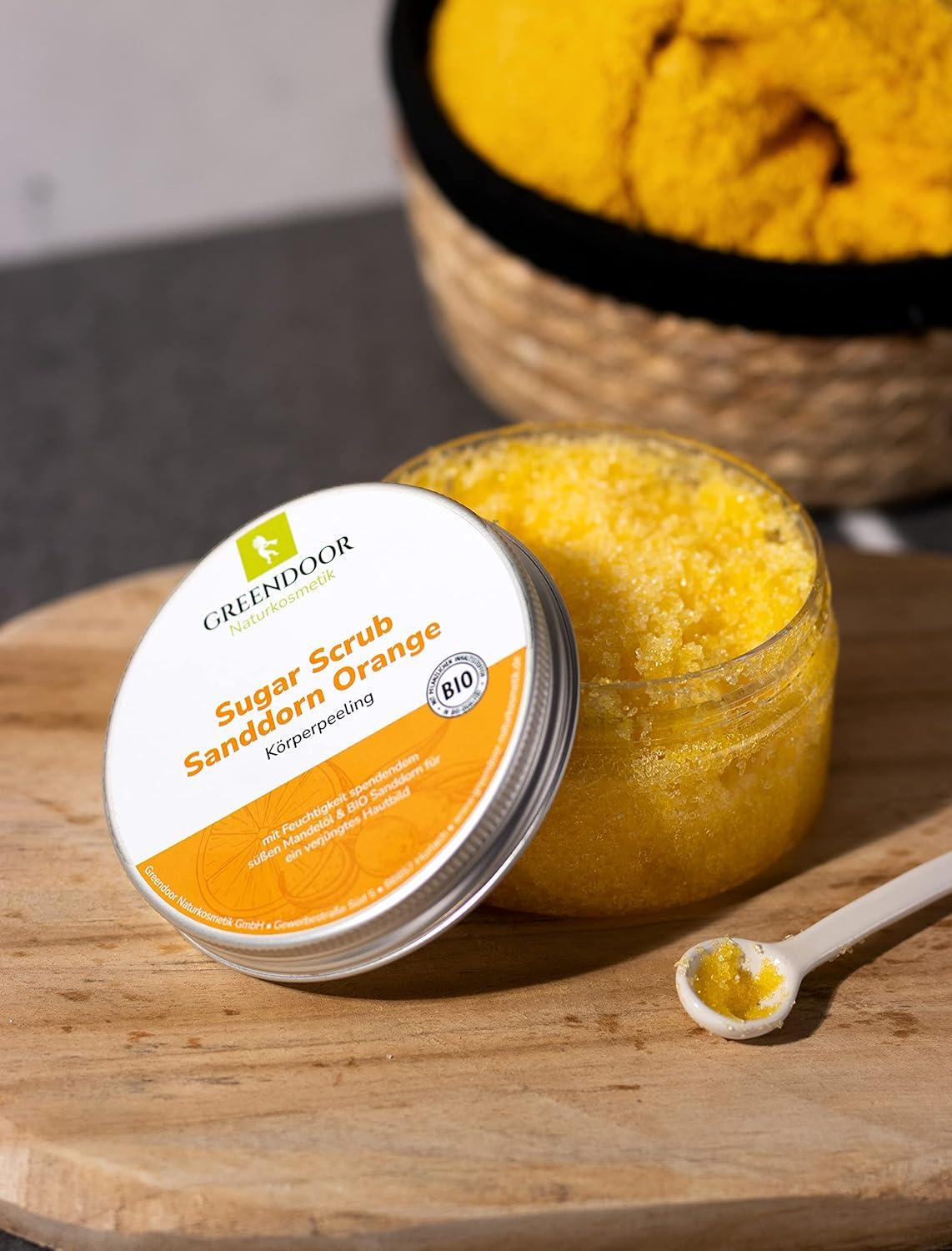 Greenendoor Body Peeling Sugar Scrub - Organic Sanddorn & Orange | 230g ...