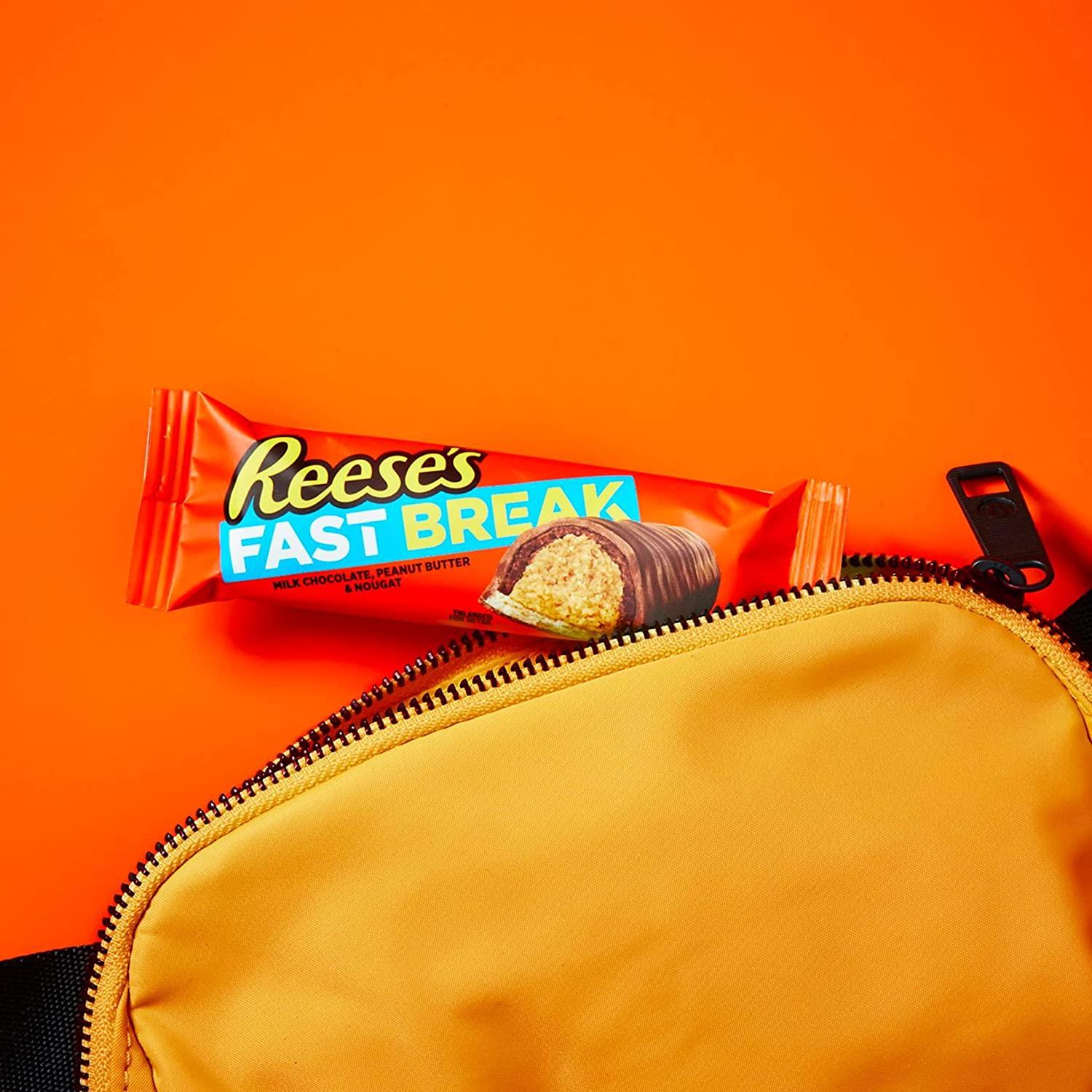 REESE'S FAST BREAK Milk Chocolate Peanut Butter Nougat Candy Bar 18ct ...