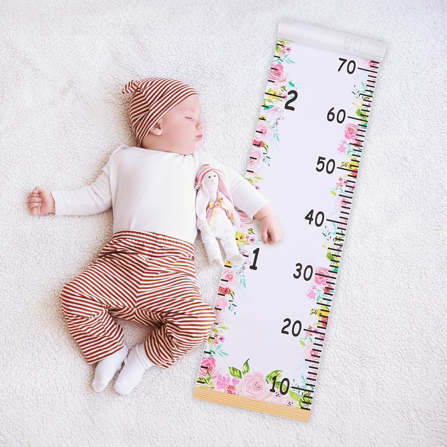 Metallic Floral Kids Height Chart | Growth Chart for Girls & Boys | 7.9 ...