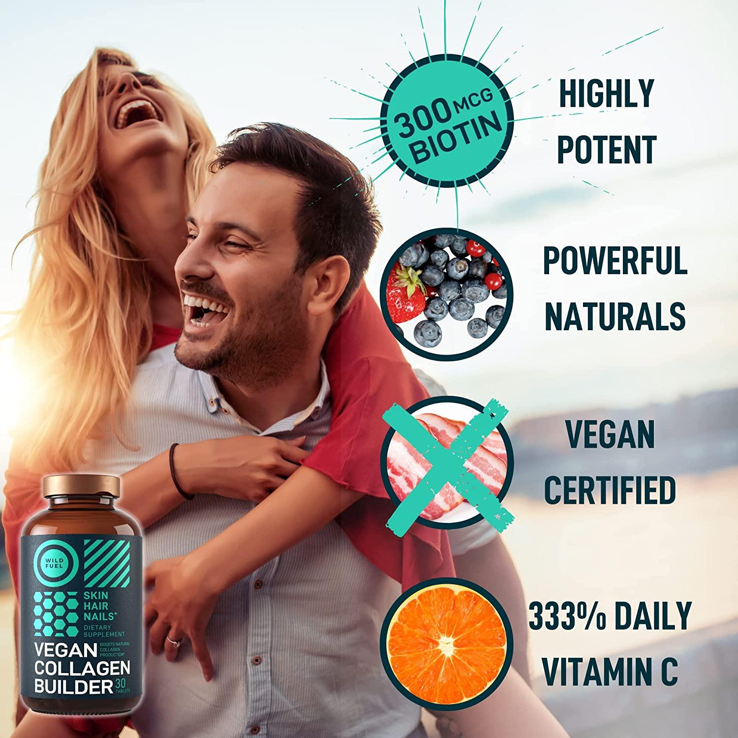 Vegan Collagen Builder Tablets | Plant-Based Organic Supplement for ...