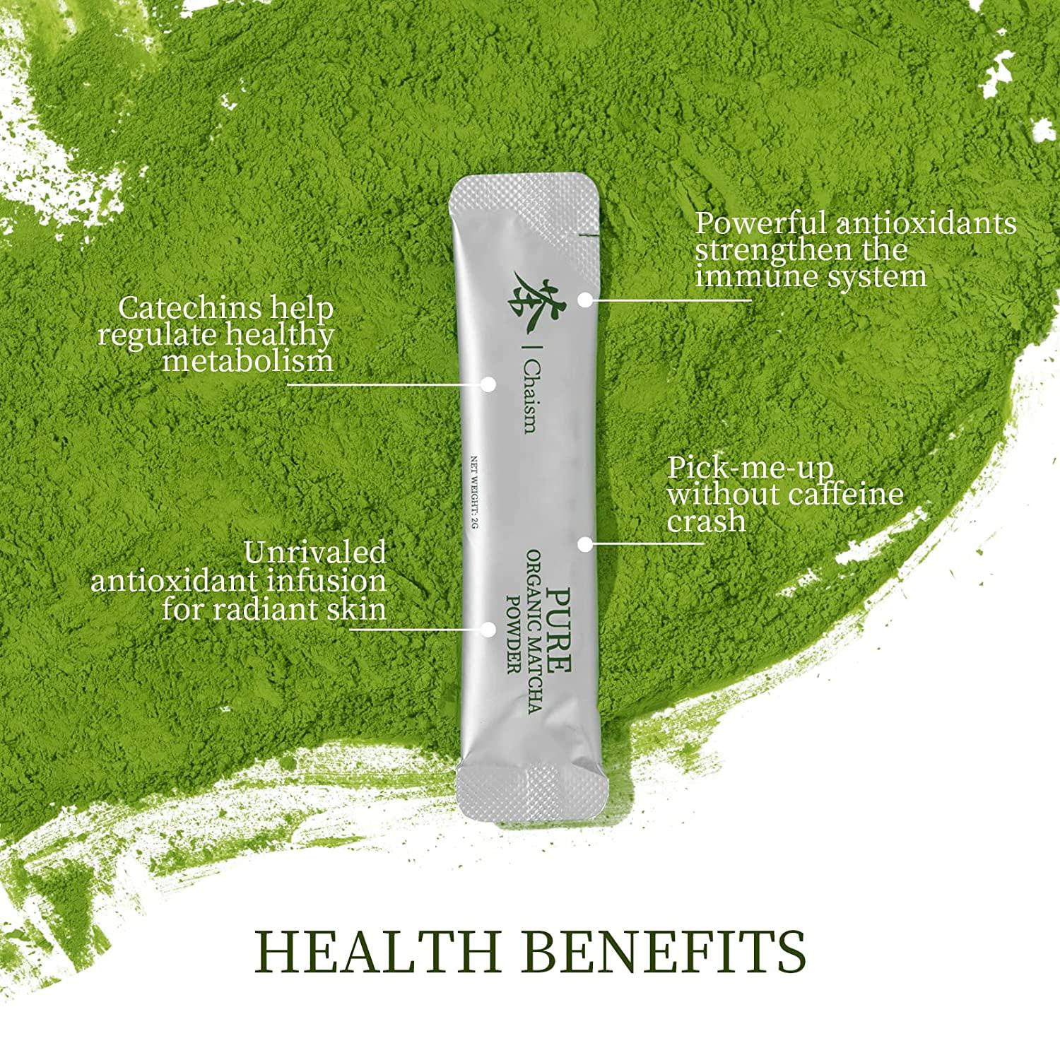 Organic Ceremonial Grade Matcha Green Tea Powder - 20 Single Serve ...