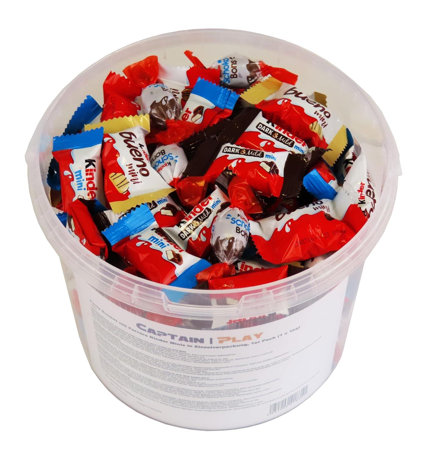 Party Bucket with Ferrero Kinder Minis - 180 Pieces (1kg) | Perfect for ...