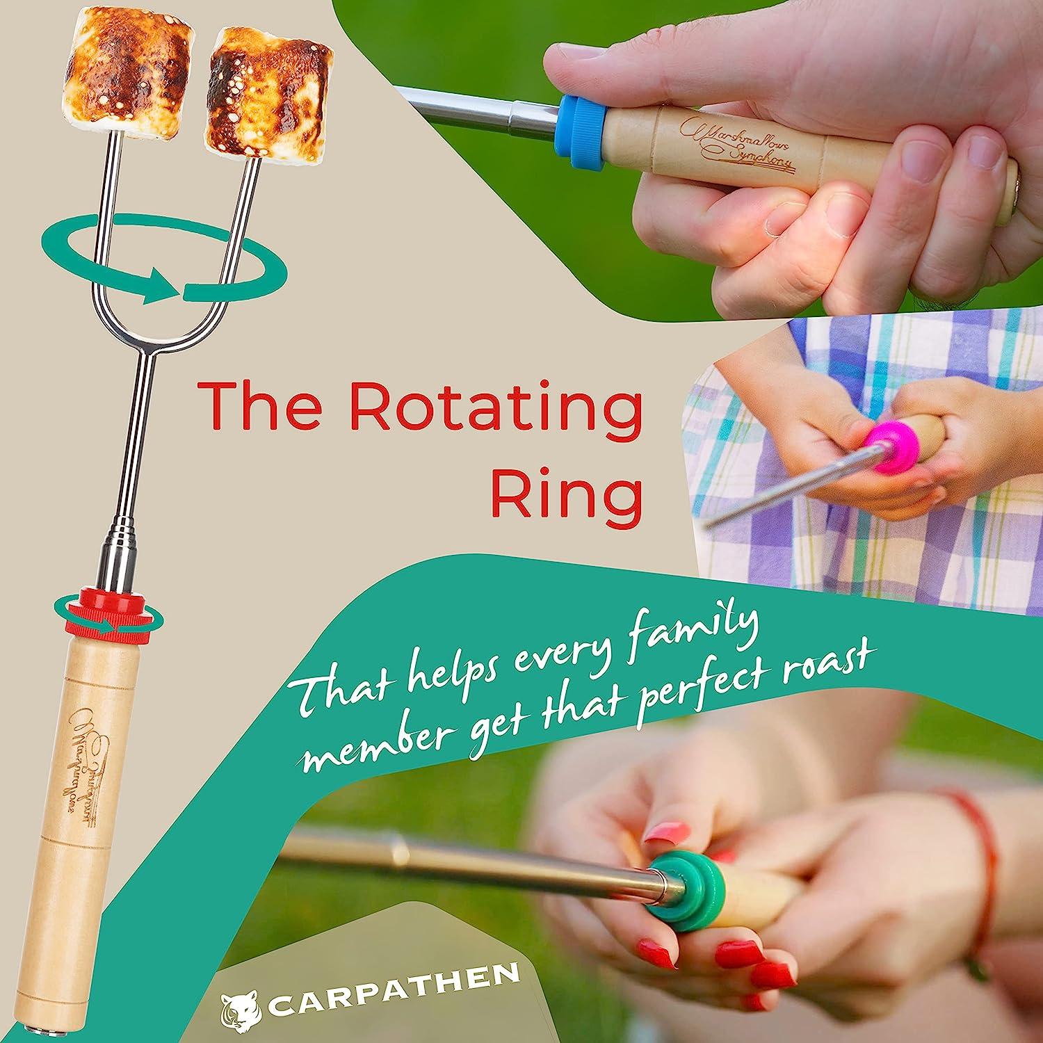 CARPATHEN Campfire Sticks for Marshmallows and Hot Dogs - Set of 6 ...