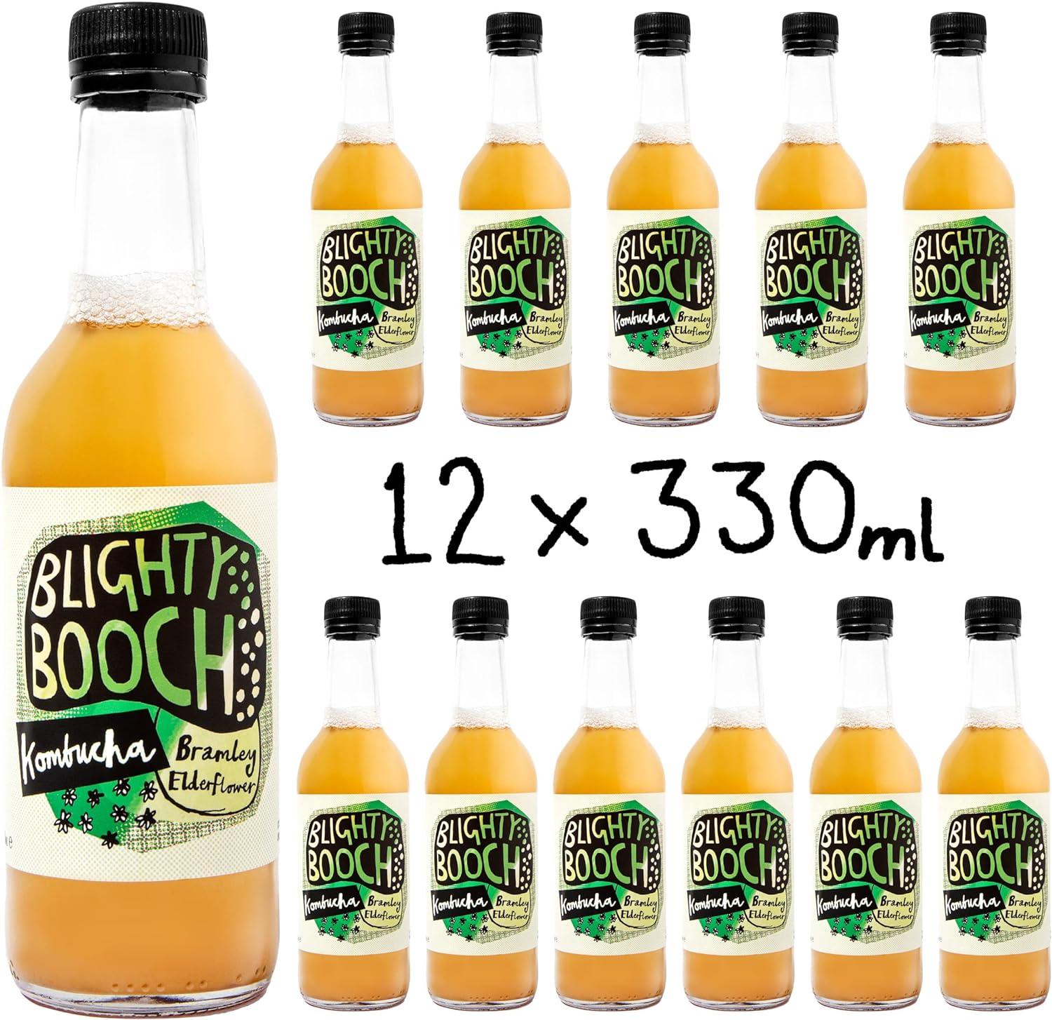Blighty Booch Kombucha Bottled Tea Drink - 12 x Bramley Elderflower ...