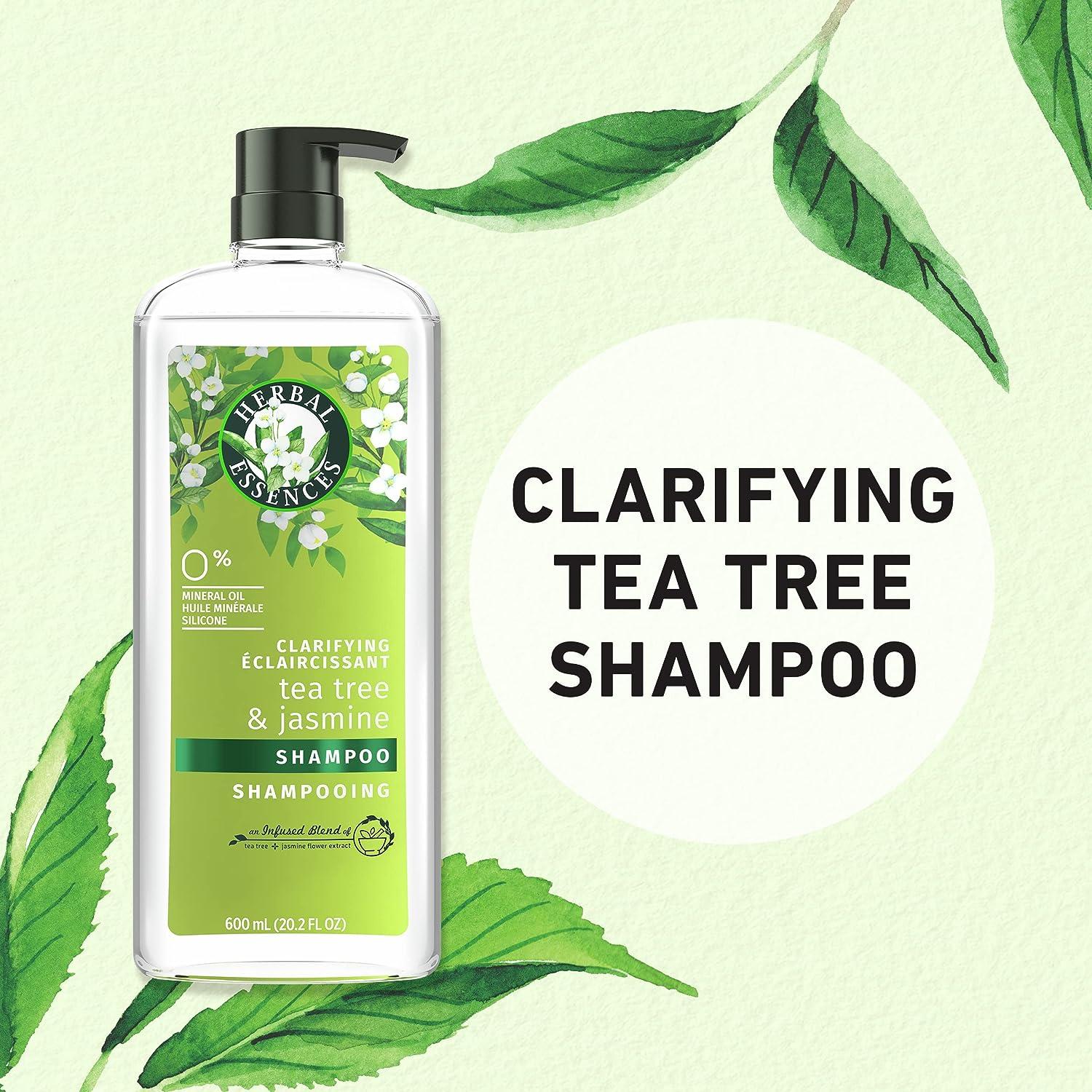 Herbal Essences Tea Tree & Jasmine Clarifying Shampoo + Purifying Conditioner Bundle 20.2 Fl Oz ...
