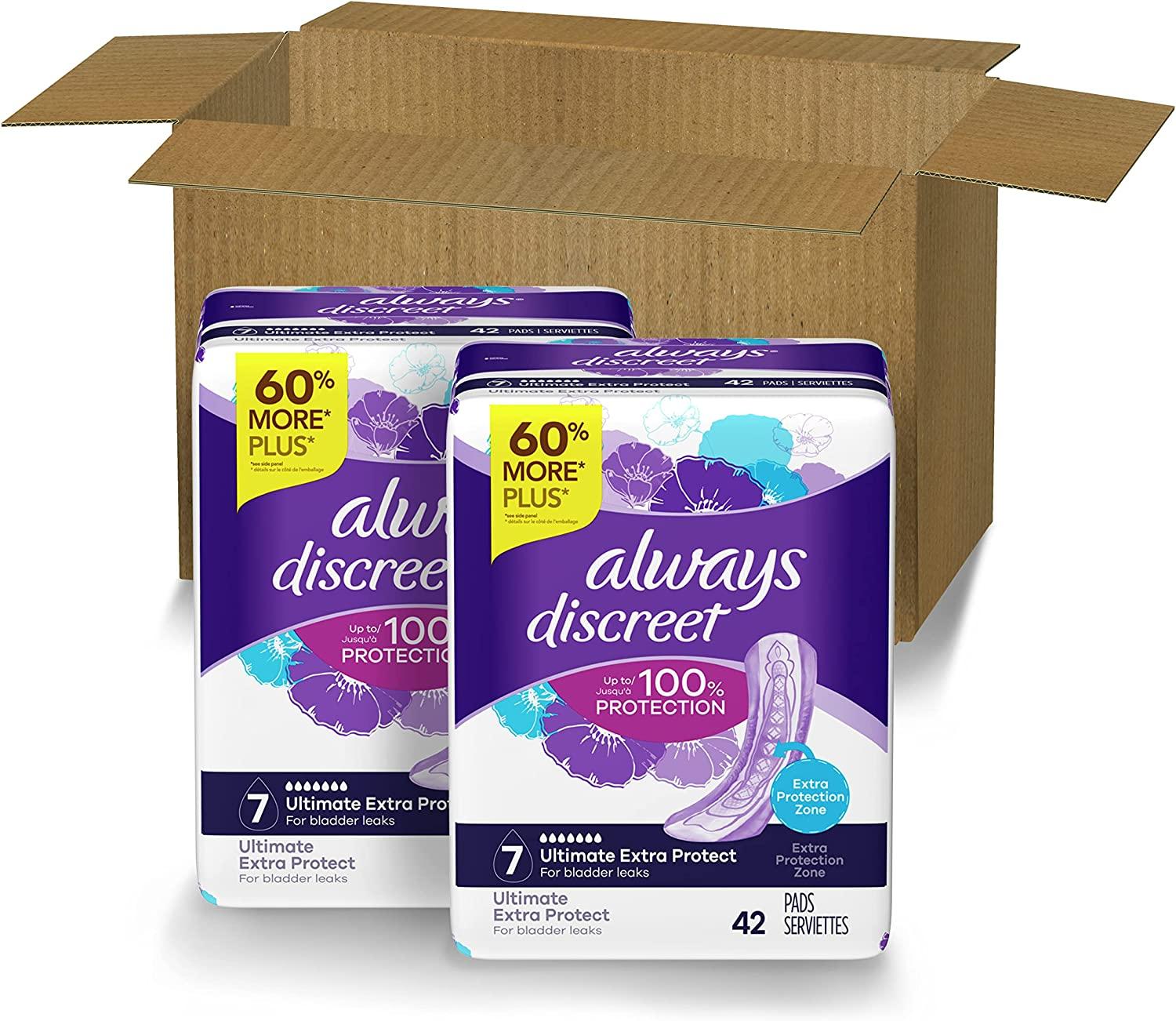Always Discreet Ultimate Extra Protect Postpartum Incontinence Pads ...
