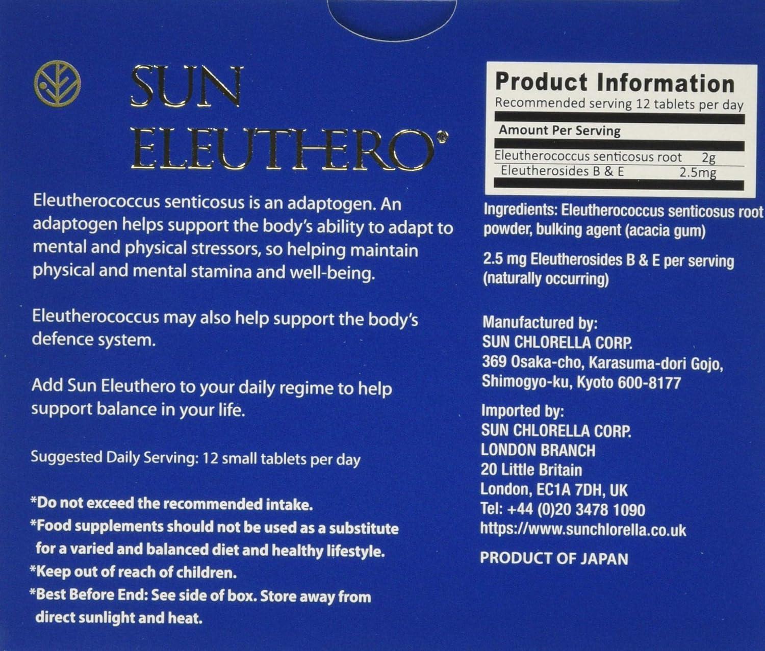 Sun Chlorella Sun Eleuthero Tablets 200 mg Pack of 240 Tablets | Buy ...