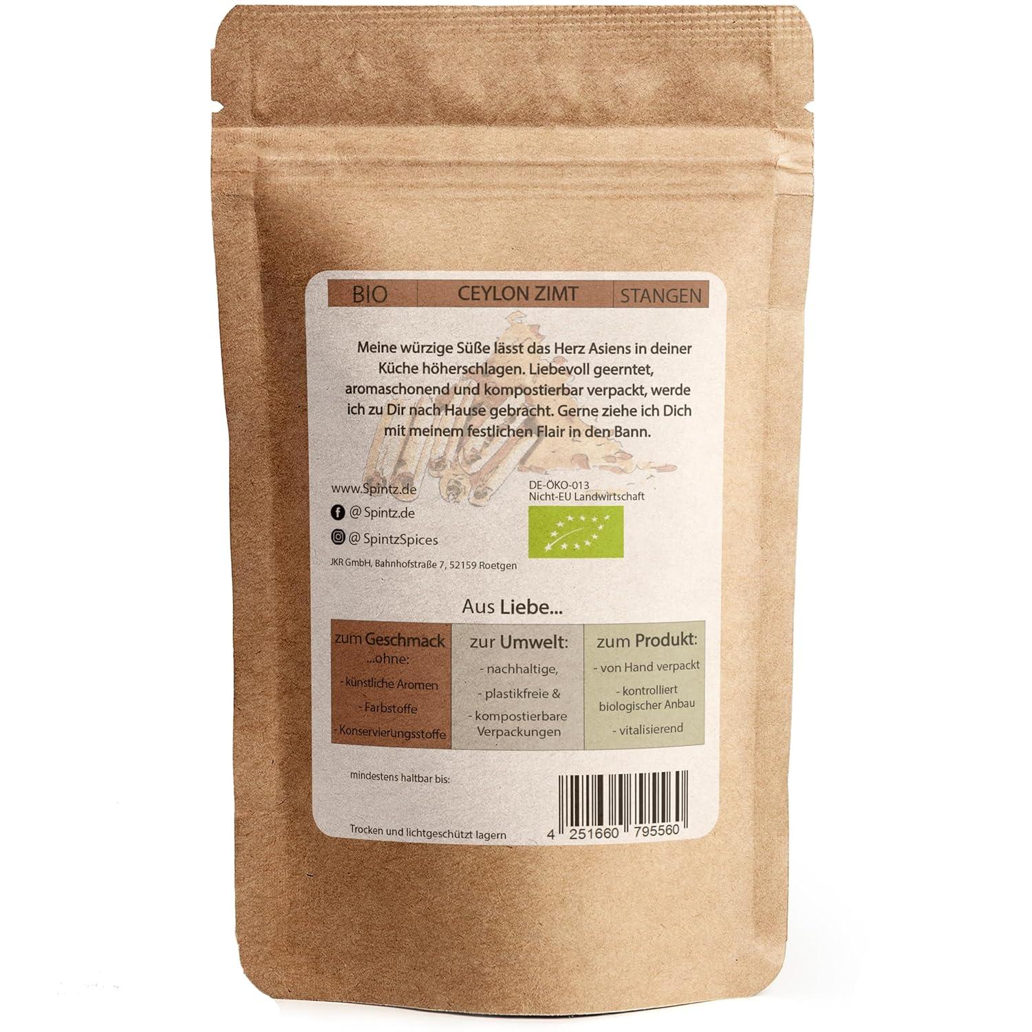 Buy Spintz Bio Ceylon Cinnamon Rods 50st | 13-14 cm Organic & Extra ...