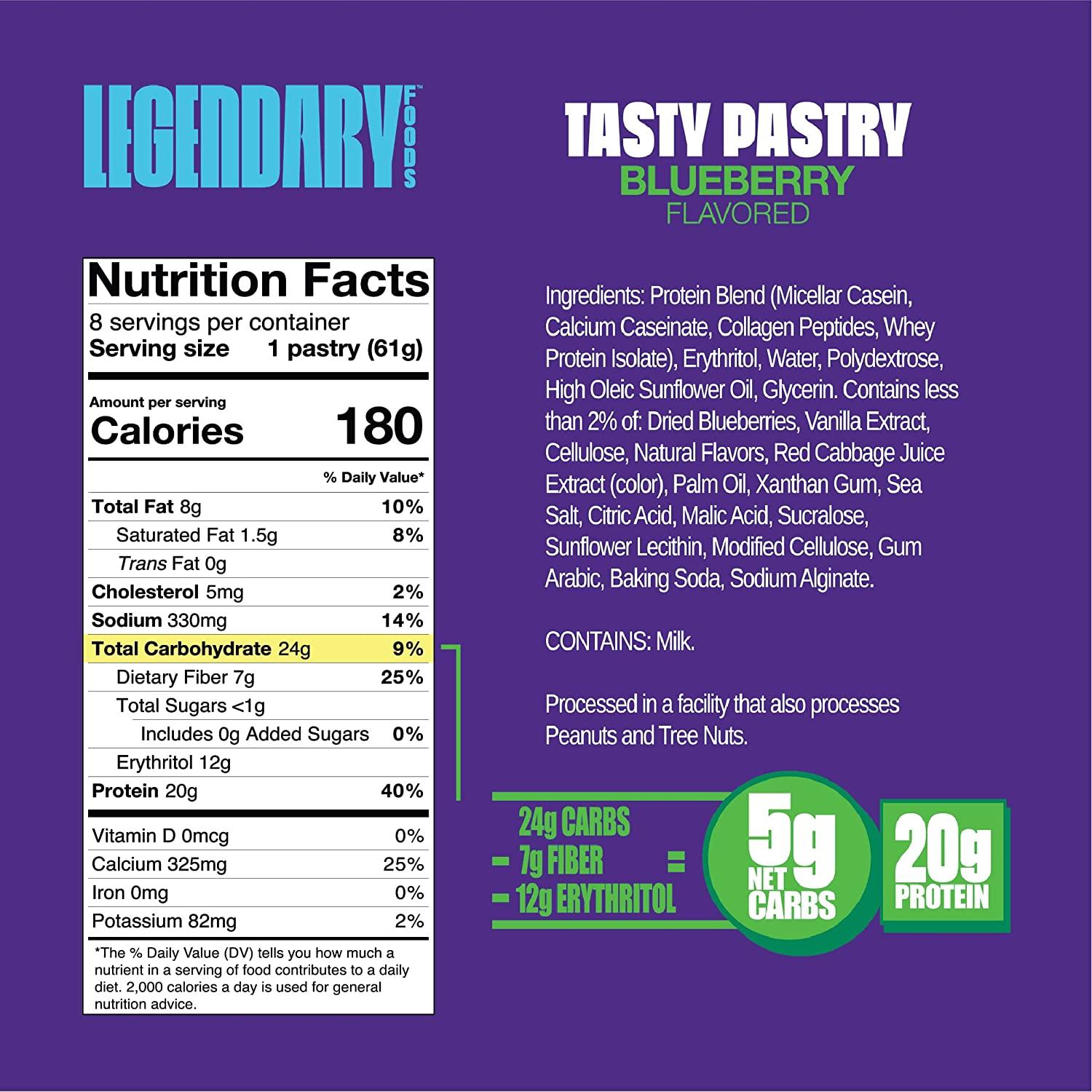 Legendary Foods 20 gr Protein Bar Alternative Tasty Pastry | Low Carb ...