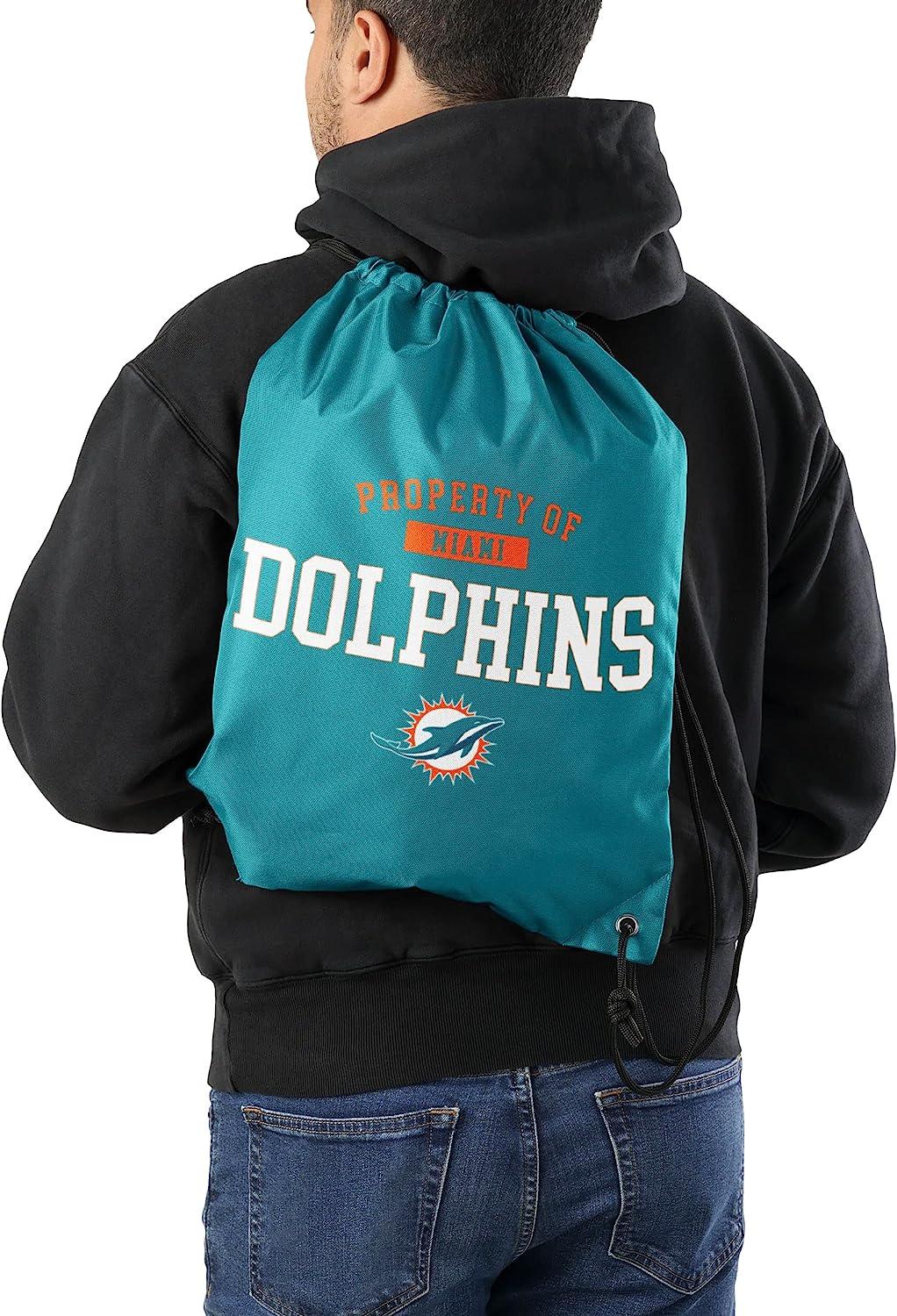 Miami Dolphins NFL Property Of Drawstring Backpack | Official Team Gear | Buy Now with Express ...