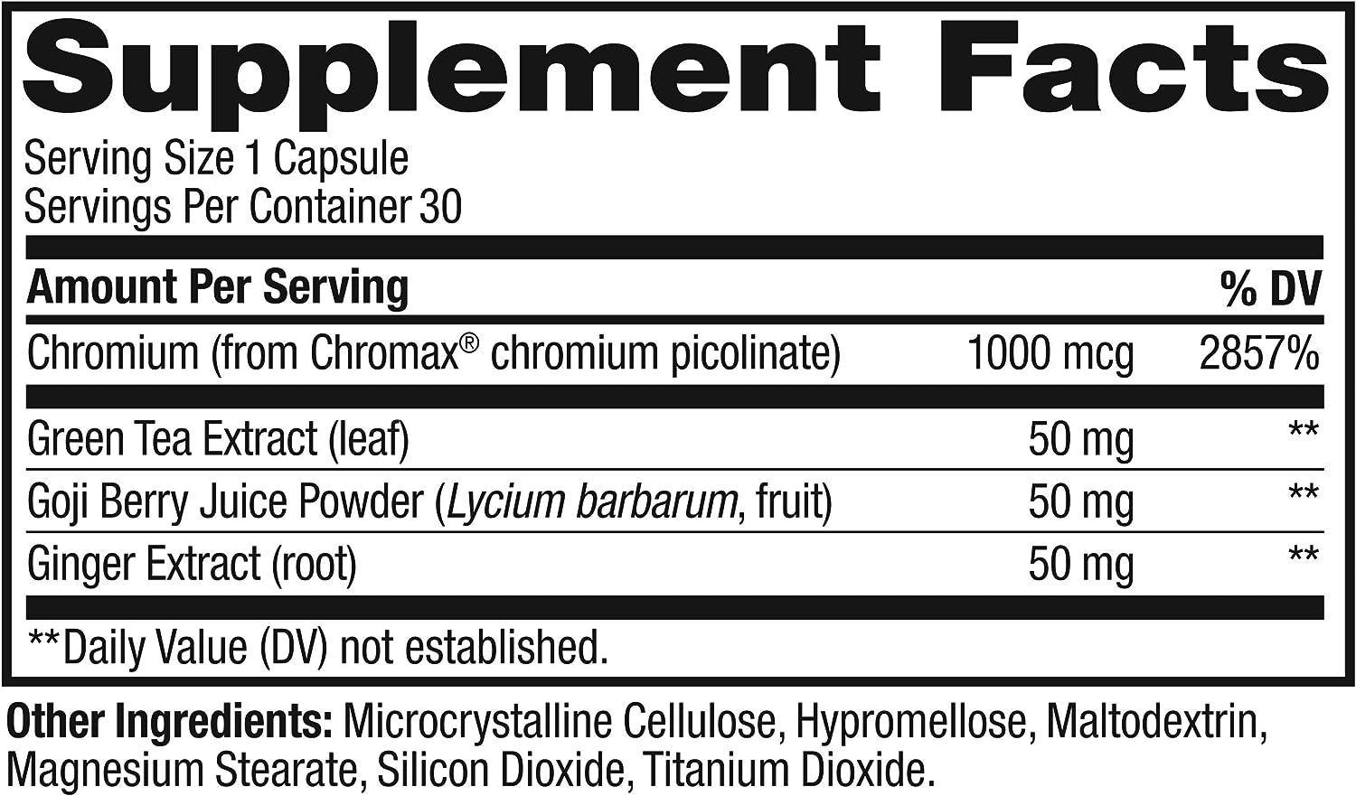 OLLY Combat Cravings Supplement with Chromium, Green Tea, Goji Berry ...