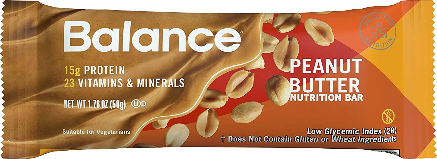 Balance Bar Peanut Butter Protein Snacks with Essential Vitamins & Zinc ...