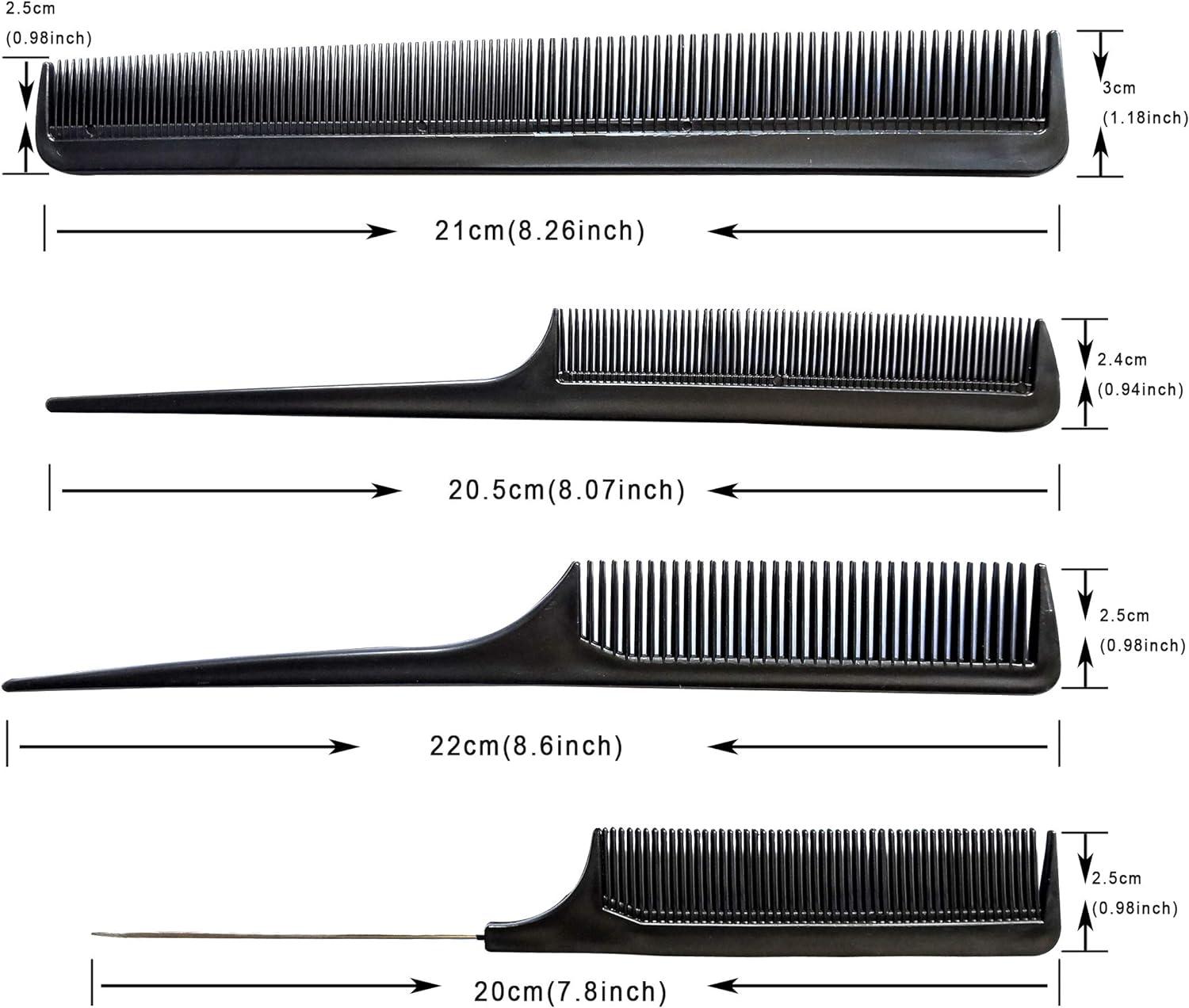 10PCS Black Hair Comb Set - Professional Salon Styling Comb for Women ...