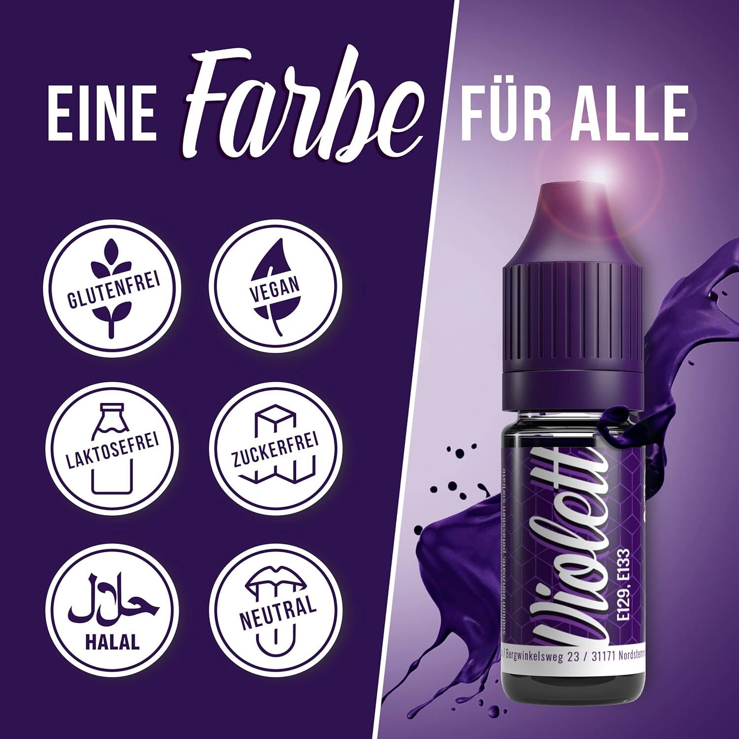 Violet Food Coloring 10ml - Highly Concentrated Dye for Drinks Cakes ...