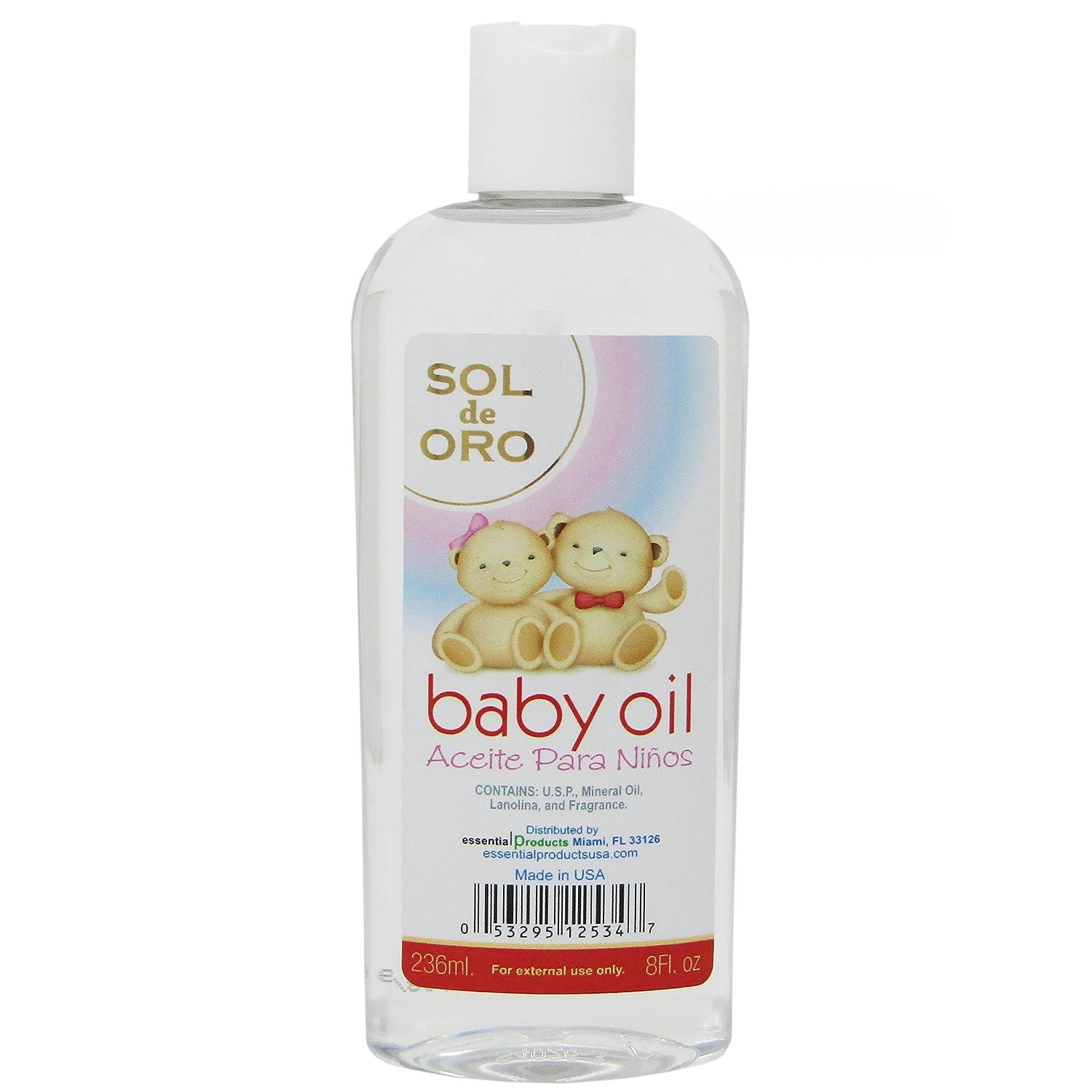 SOL DE ORO Baby Oil 8oz - Fresh Scent, Gentle Moisturizing Formula ...