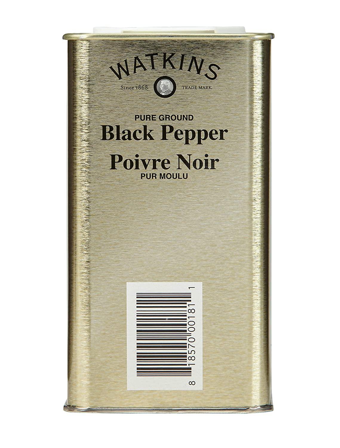 Watkins Gourmet Pure Ground Black Pepper 12 oz Tin - Premium Quality ...