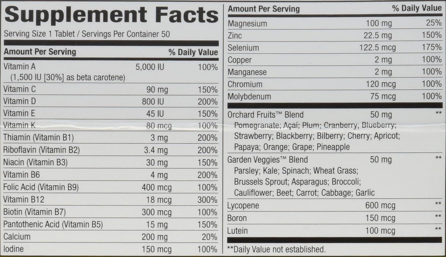 Alive! Men's Energy Multivitamin 50 Tablets - Daily Multimineral Supplement