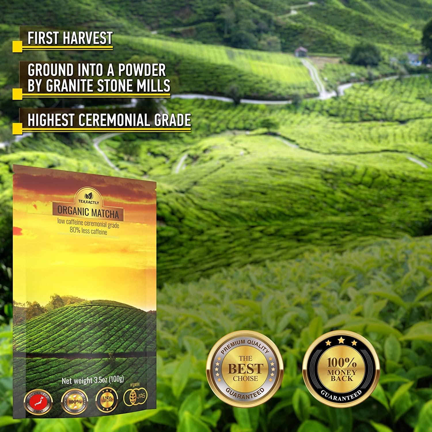 Organic 80% Decaf Matcha Green Tea Powder - USDA Certified, Ideal for ...