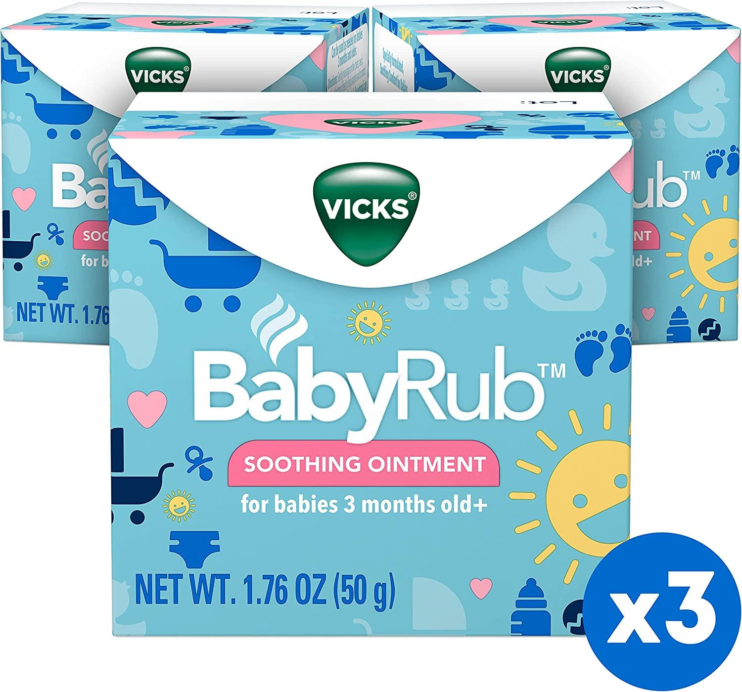 Vicks BabyRub Chest Rub Ointment 1.76 oz - Pack of 3 | Buy Now with ...