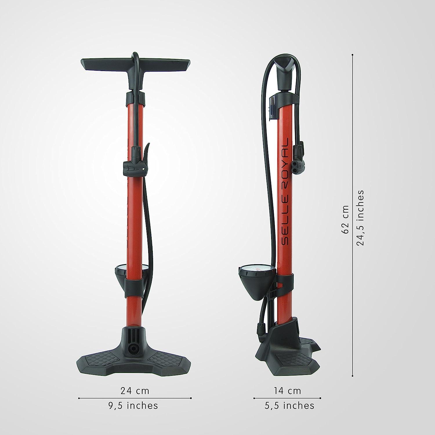 Selle Royal Premium Bike Pump | Over-Sized Gauge, Auto Presta ...