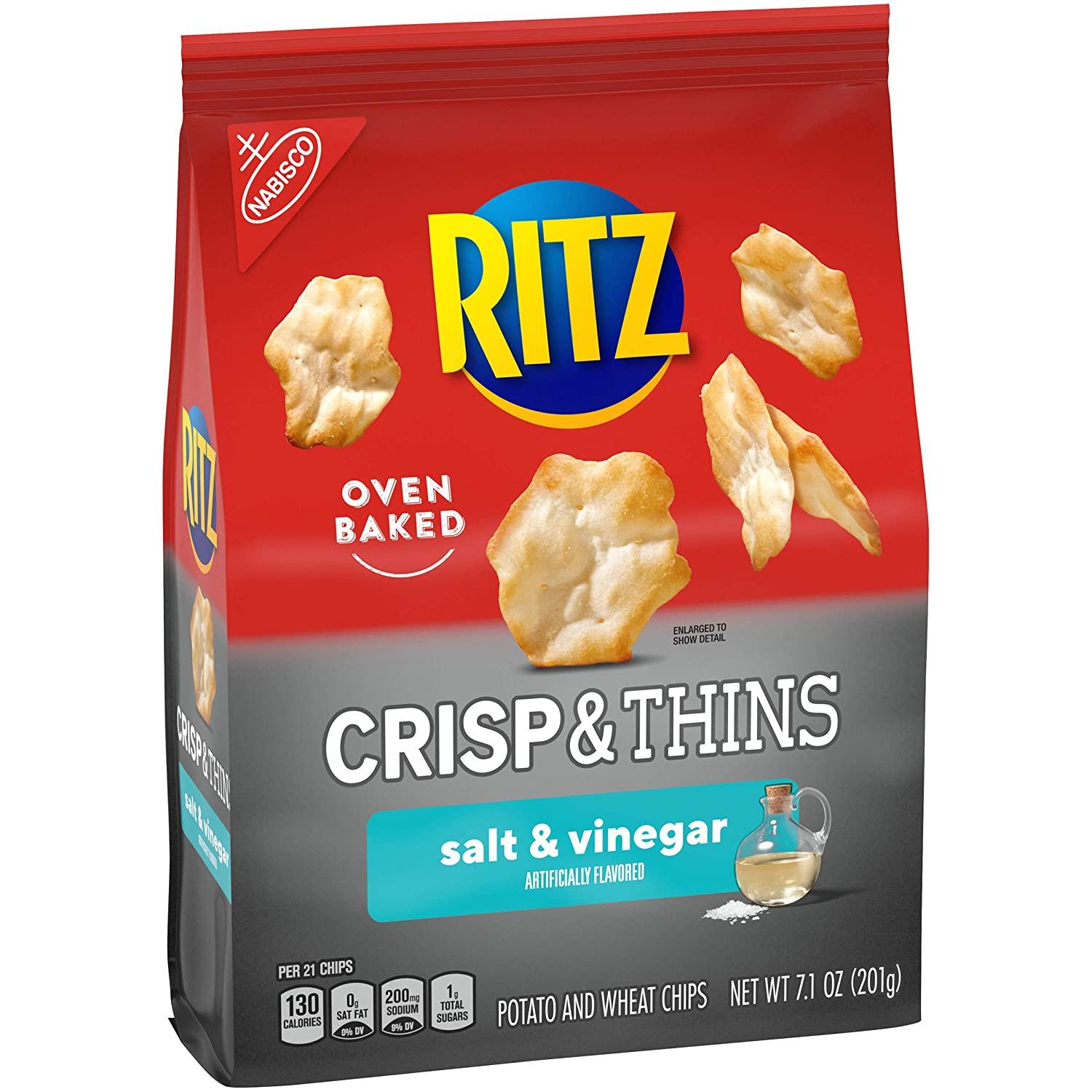 RITZ Crisp and Thins Salt and Vinegar Chips - 6 Pack (7.1 oz each ...