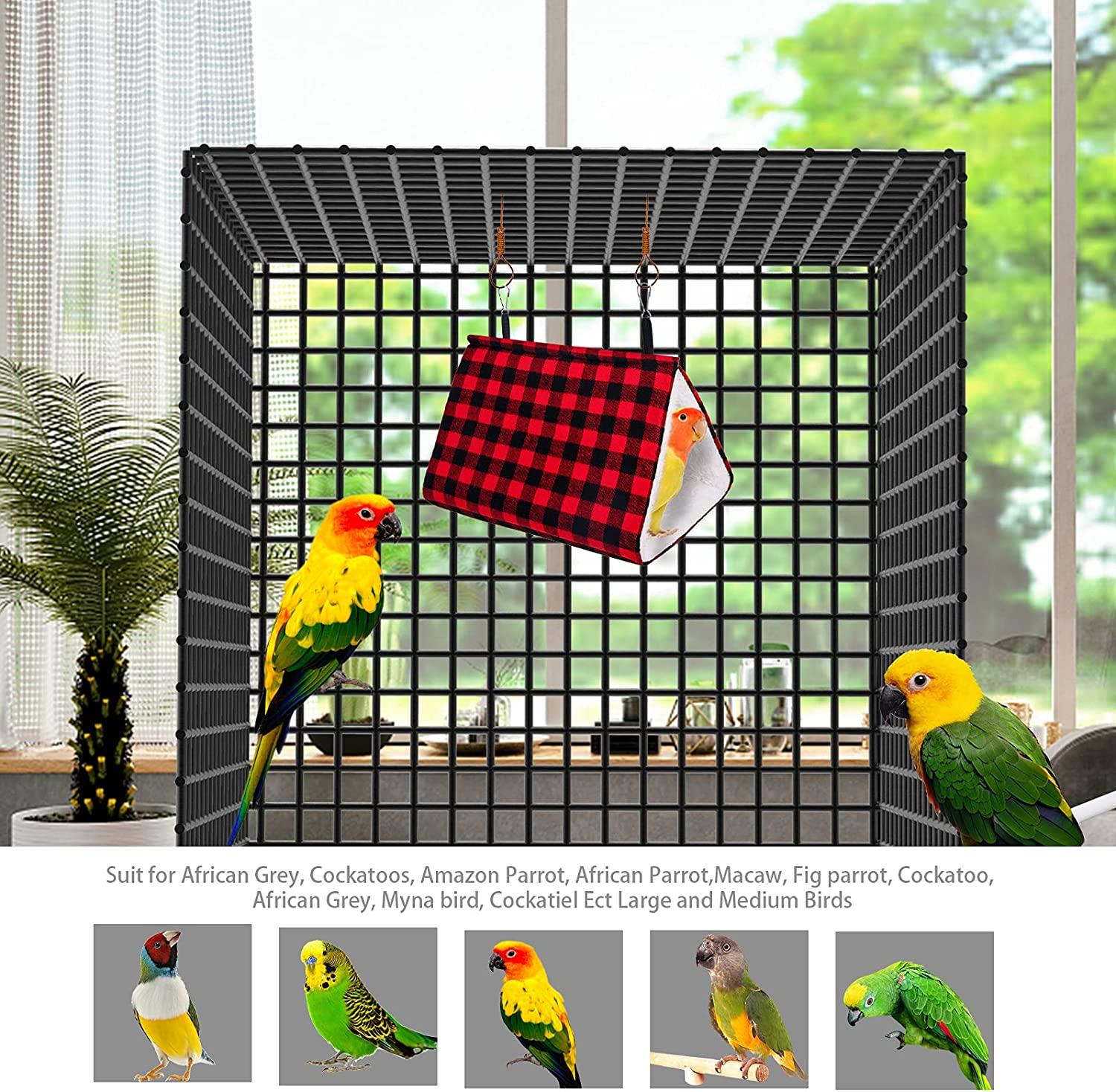 Wehhbtye 2PCS Winter Warm Bird Hanging Hammock House - Buffalo Plaid ...