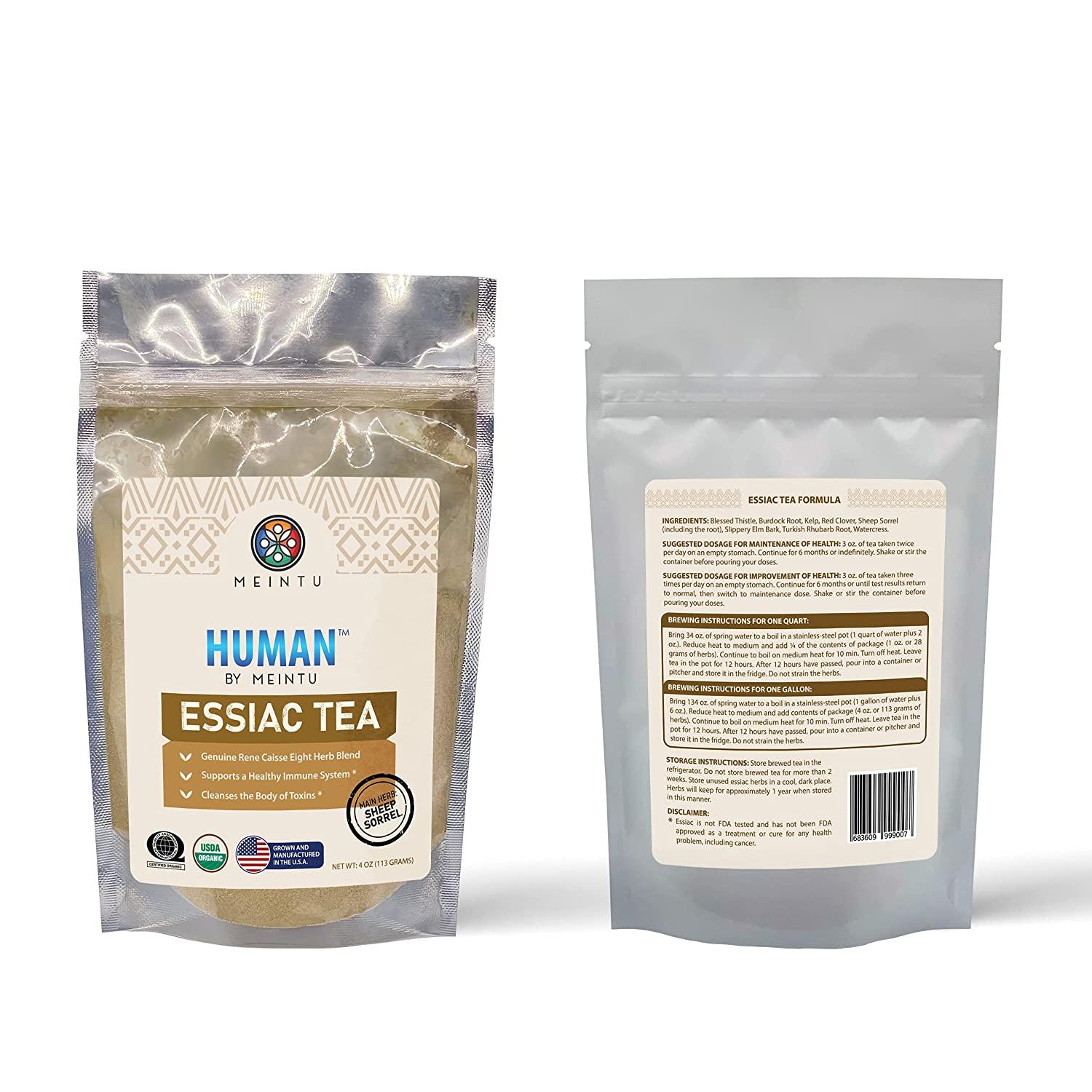 HUMAN by MEINTU Genuine Essiac Tea Organic 8 Herb Powder Formula with ...