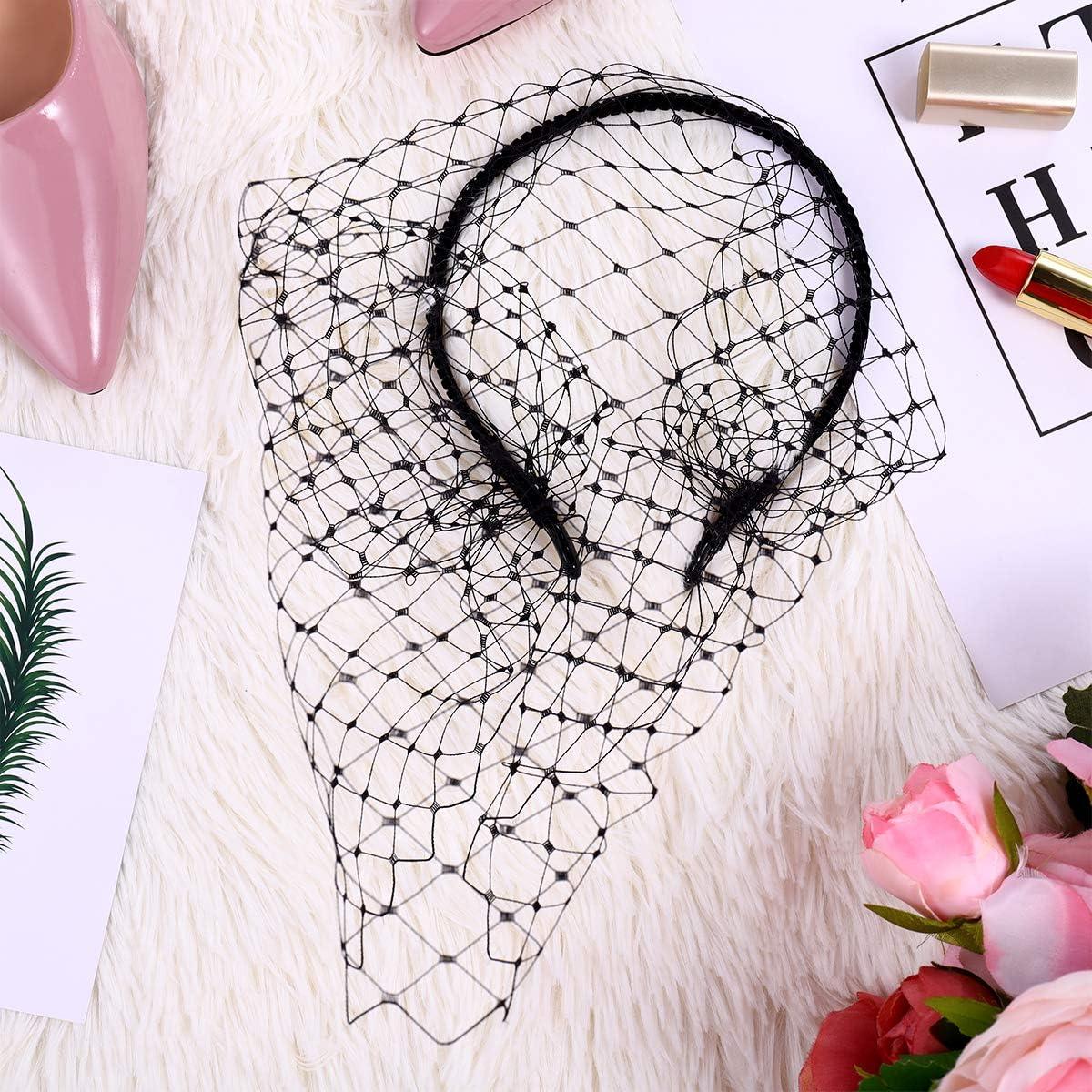 Lurrose Headband with Black Veil Hair Hoop Headband Simple Elegant Mesh ...