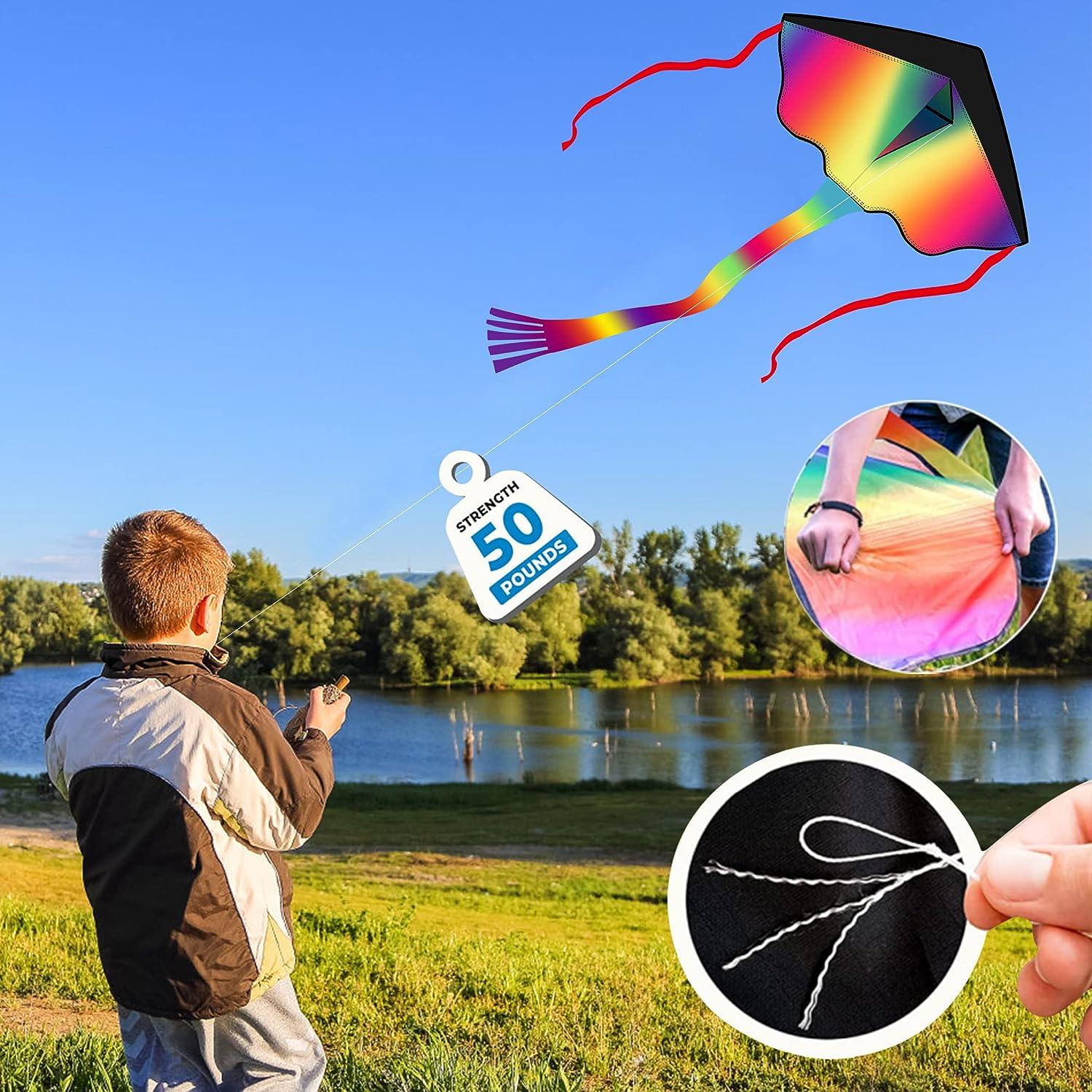 3 Pack Large Kites for Kids & Adults - Easy to Fly and Assemble ...