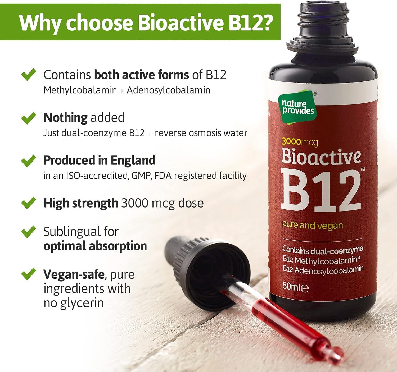 High Strength Nature B12 Liquid Drops 3000mcg - Vegan Energy & Sleep ...