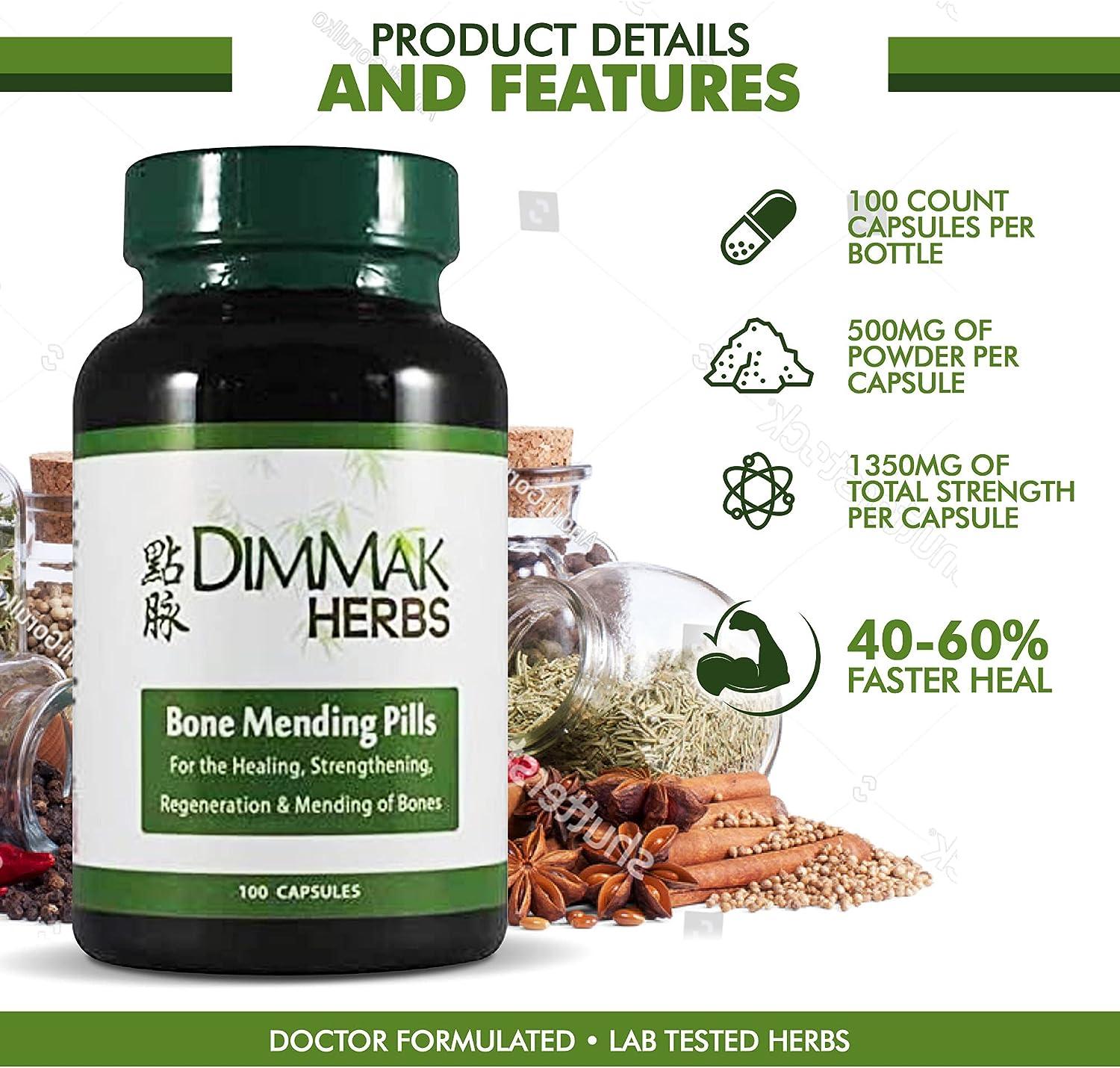 Dimmak Herbs Bone Mending Pills - Chinese Medicine Supplement for Bone ...