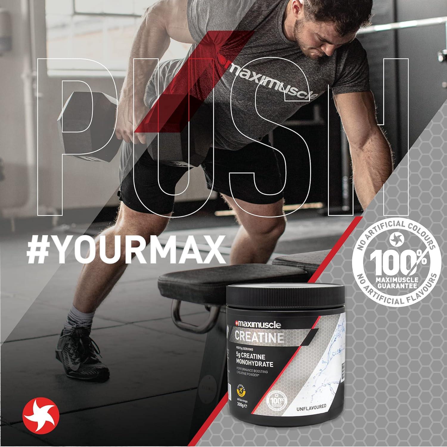 Maximuscle Creatine Monohydrate Powder | Unflavoured 300g - 60 Servings ...