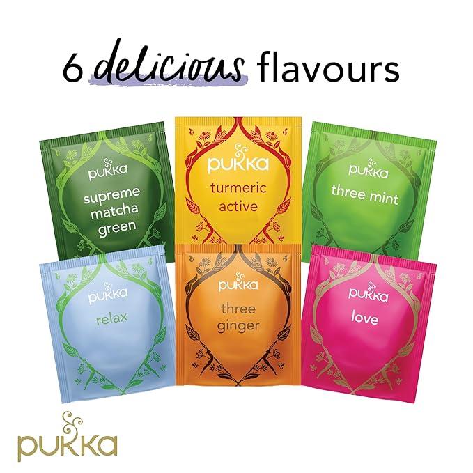 Pukka Tea Organic Herbal Tea Sampler for Everyday Wellness Best for ...